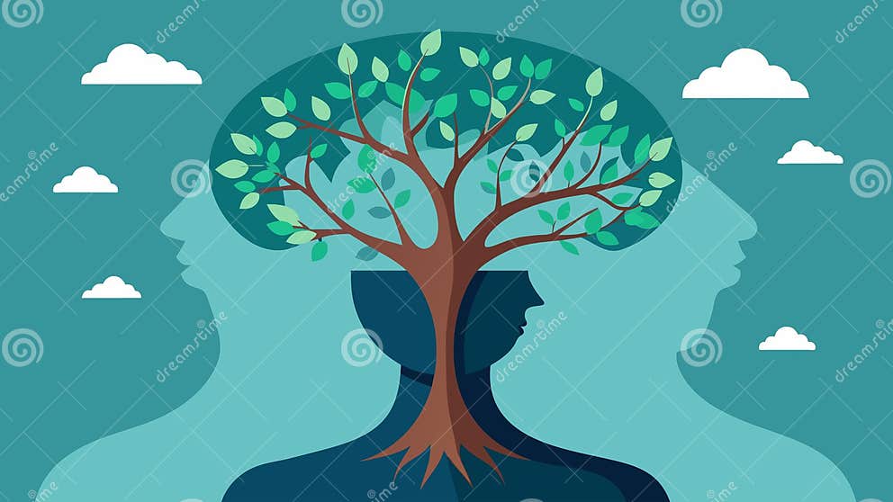 A Tree Growing Out of a Persons Head with Roots Deep within Their Brain ...