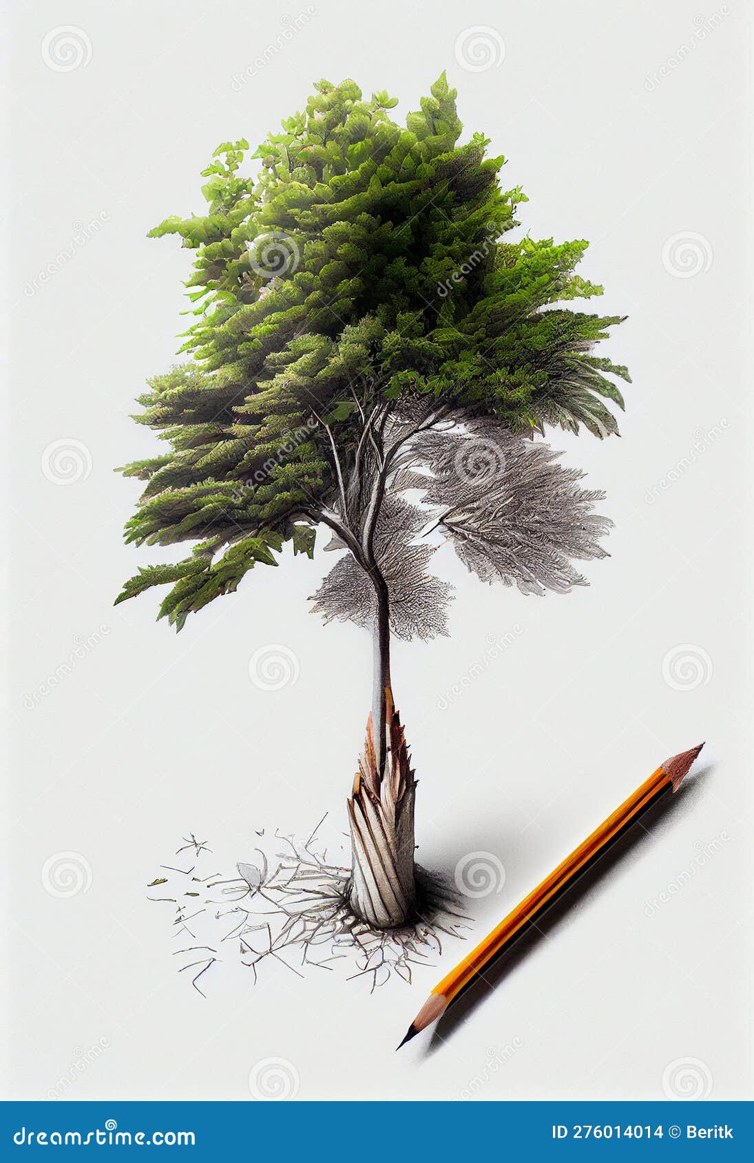 Tree Growing from the Pencil, Creative, Environment and Eco Concept ...