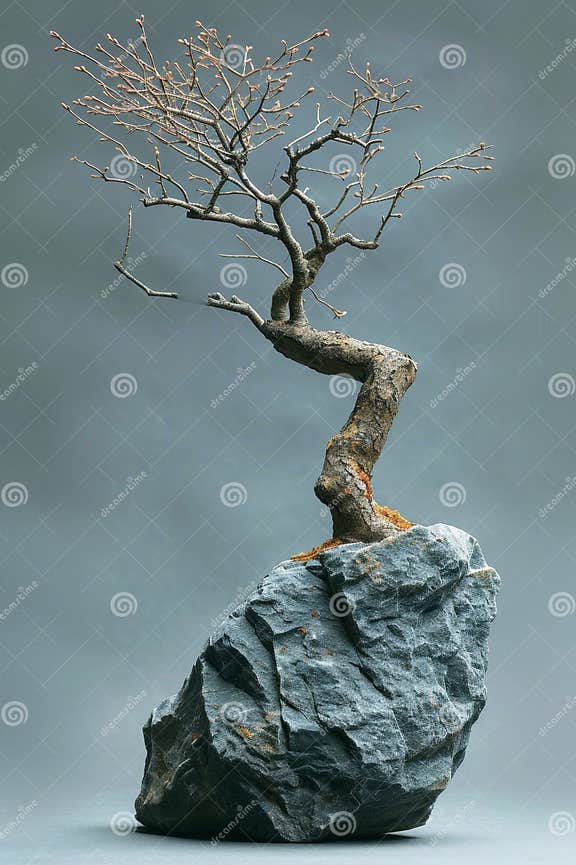 A Tree Growing on a Rock. the Roots are Breaking through the Rocks ...