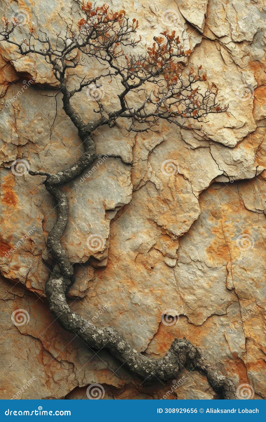 A Tree Growing on a Rock. the Roots are Breaking through the Rocks ...