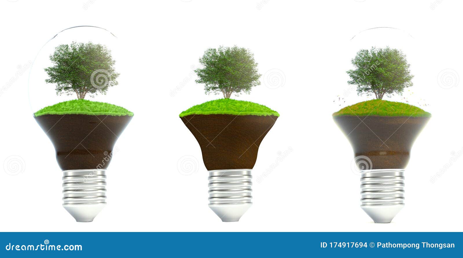 The Tree Growing on the Soil in a Light Bulb. Stock Illustration ...