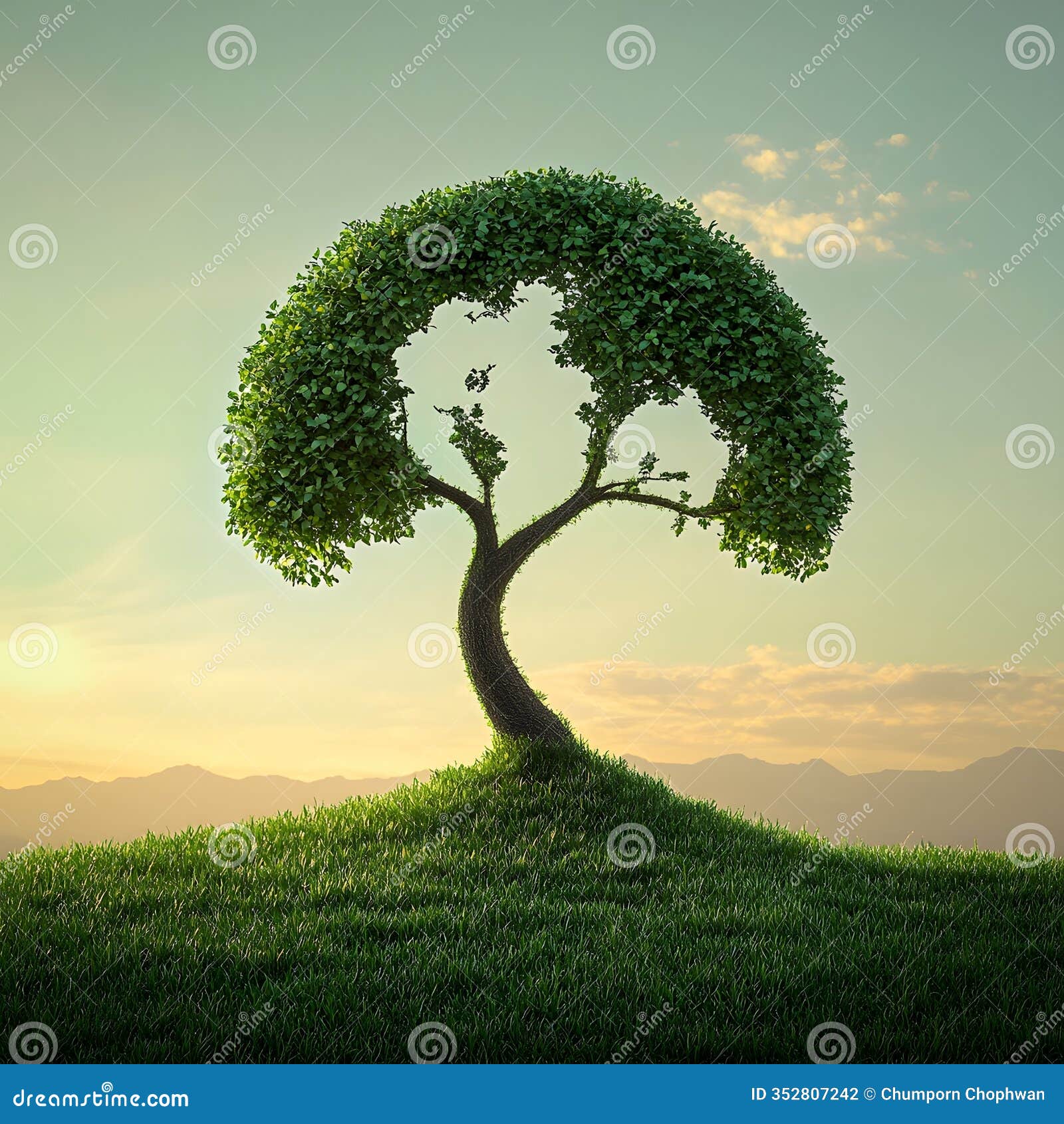 Tree Growing into Spherical Globe Symbolizing the World S Flourishing ...