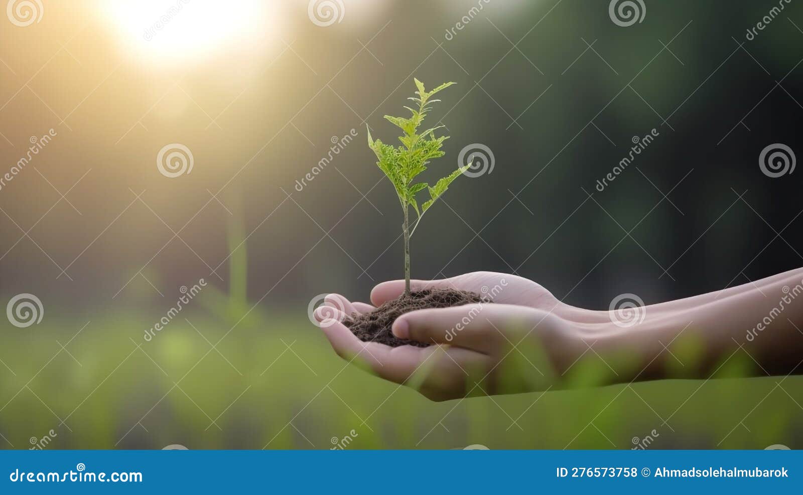 A Tree Grows on Hand, Forest Conservation Concept Stock Illustration ...