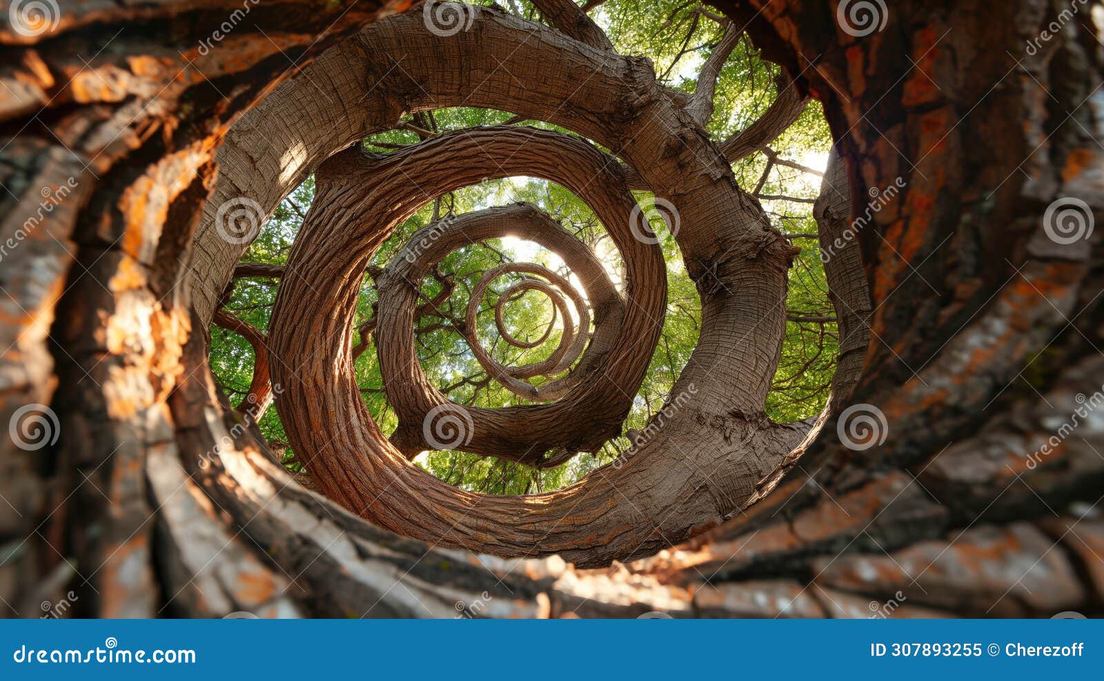 The Tree Grows in a Spiral Pattern Stock Image - Image of closeup ...