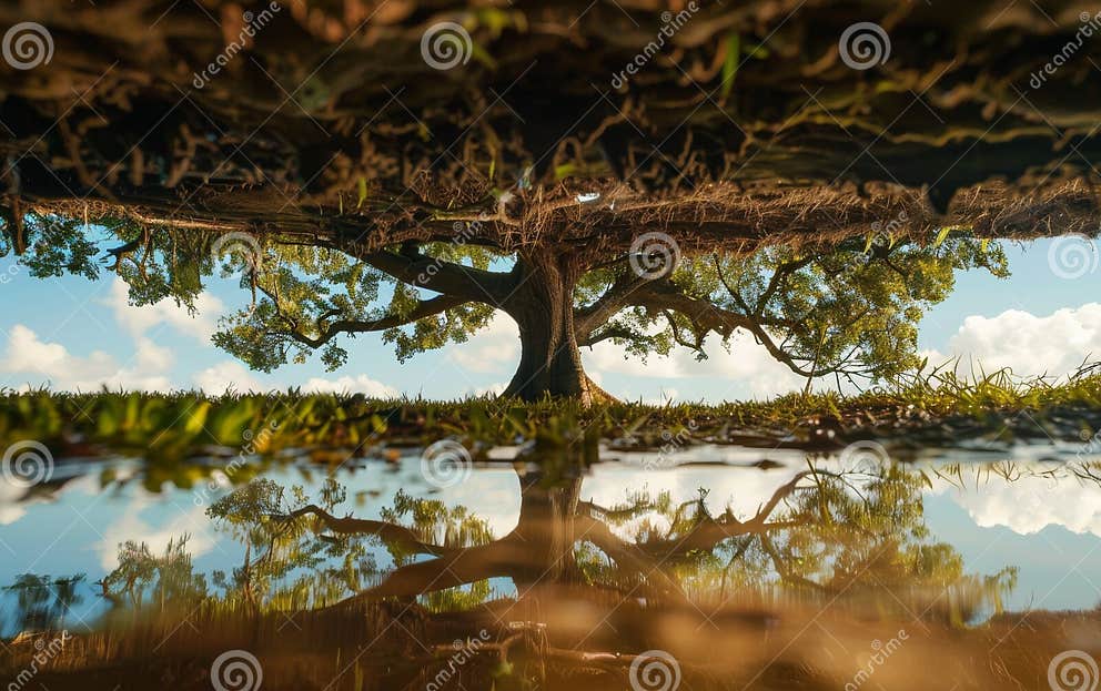 A Tree that Grows Upside Down Stock Photo - Image of anatomy, greenery ...
