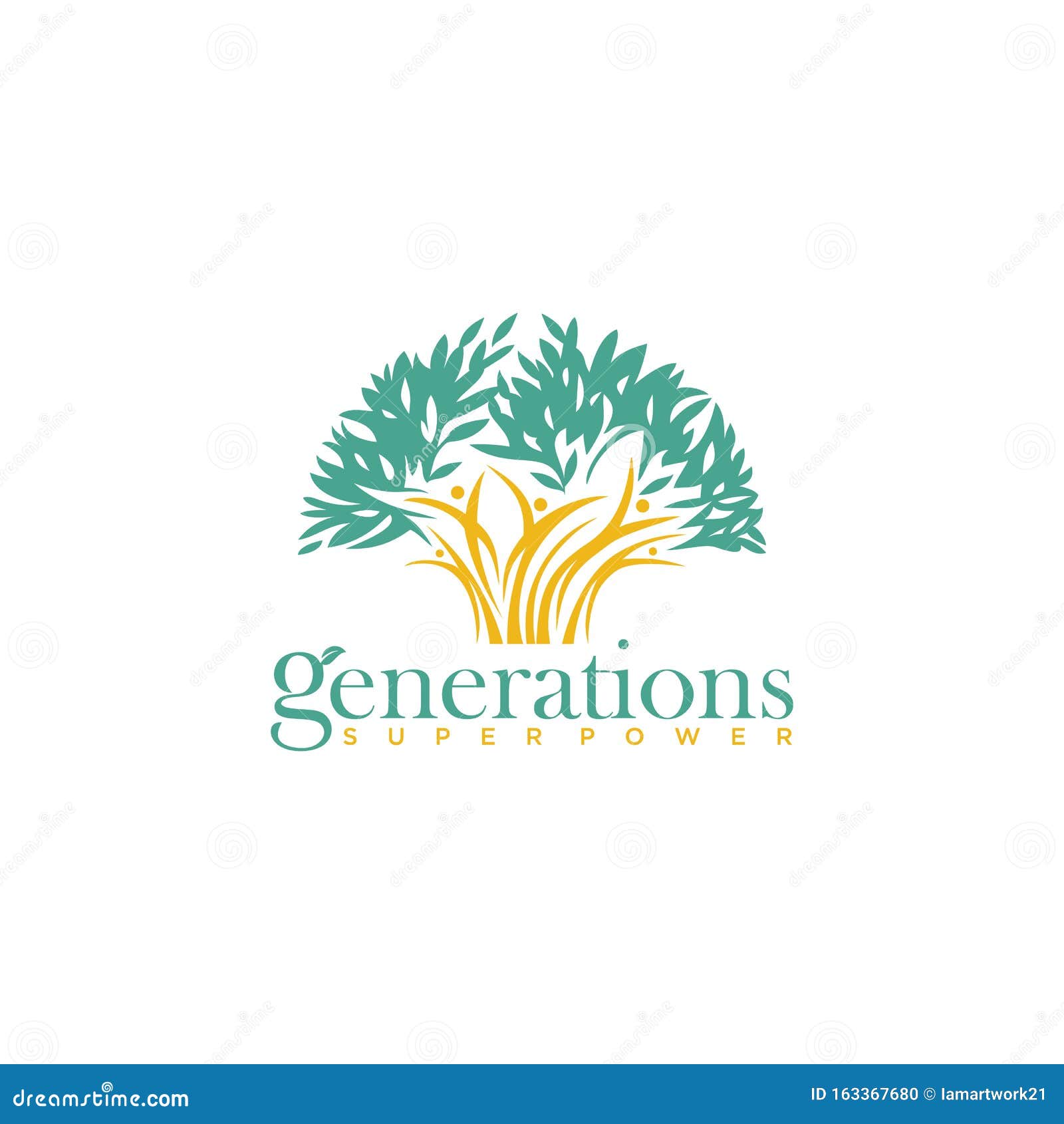 Tree Growth Logo with Abstract People Design Vector Template Stock ...
