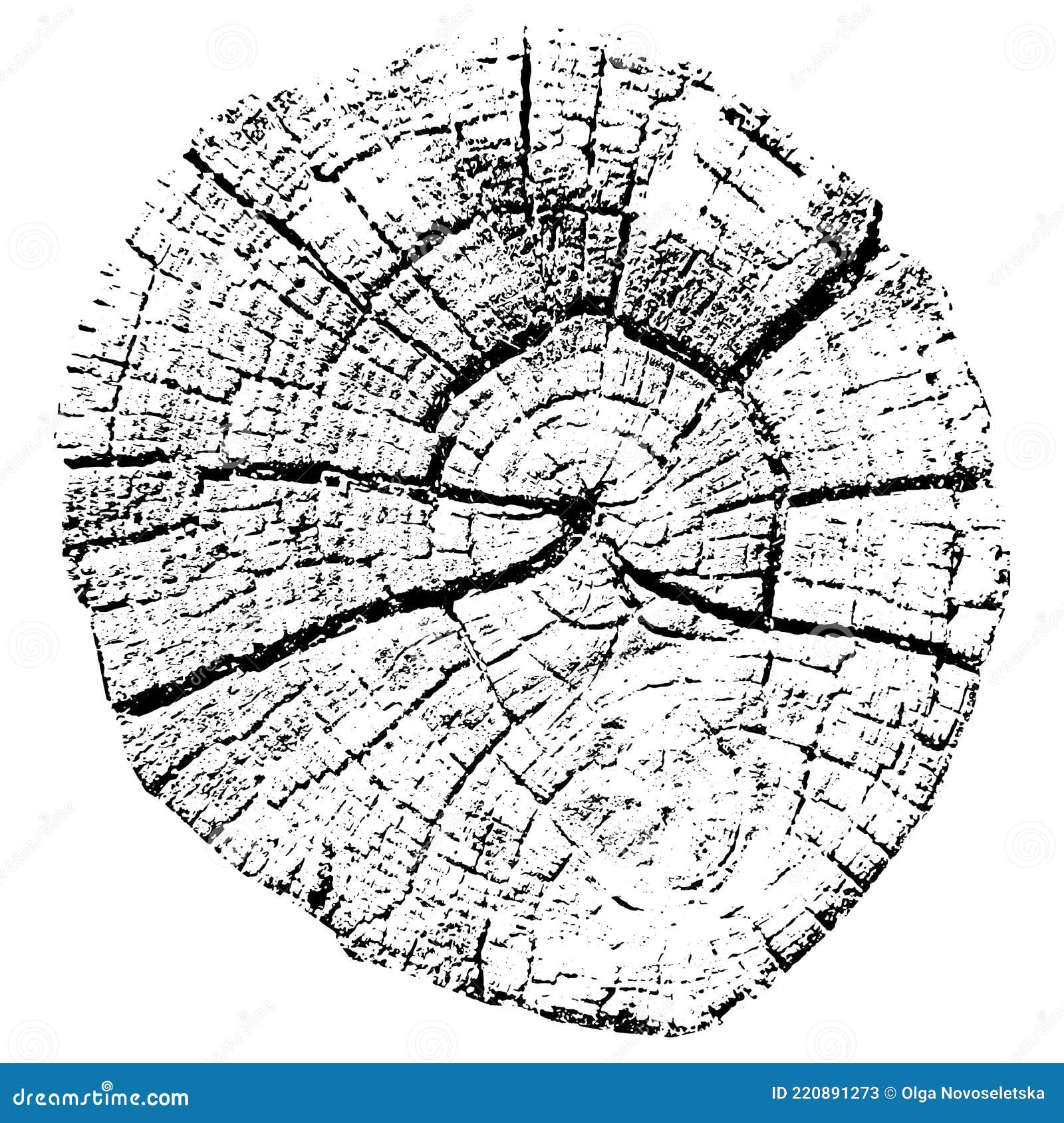 Tree Growth Rings. Natural Cut Wood. Vector Illustration. Stock Vector ...