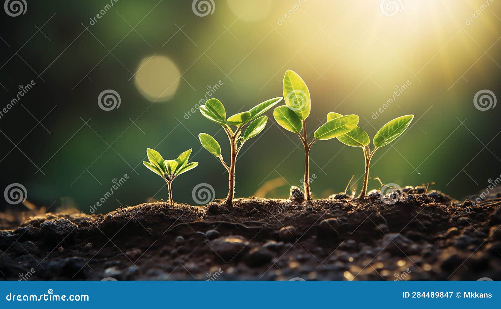 Tree Growth in Three Steps in Nature Stock Illustration - Illustration ...