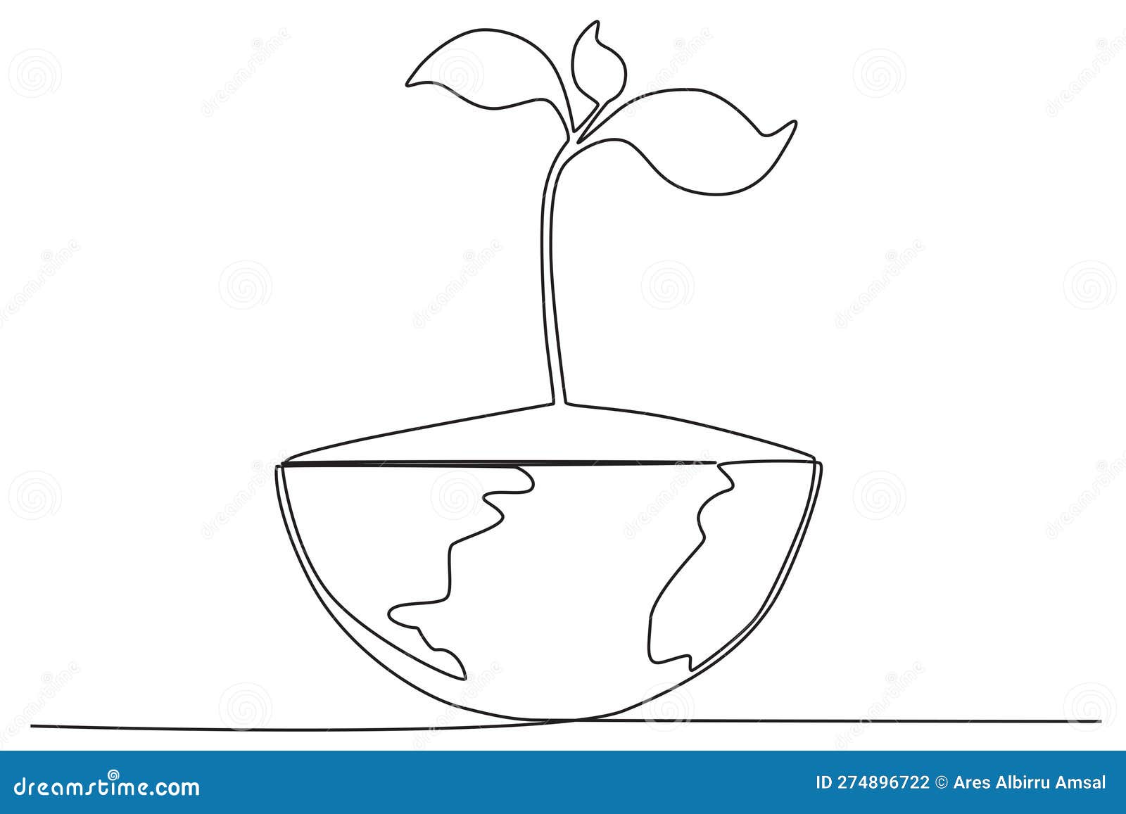 A tree on half the earth stock vector. Illustration of environment ...