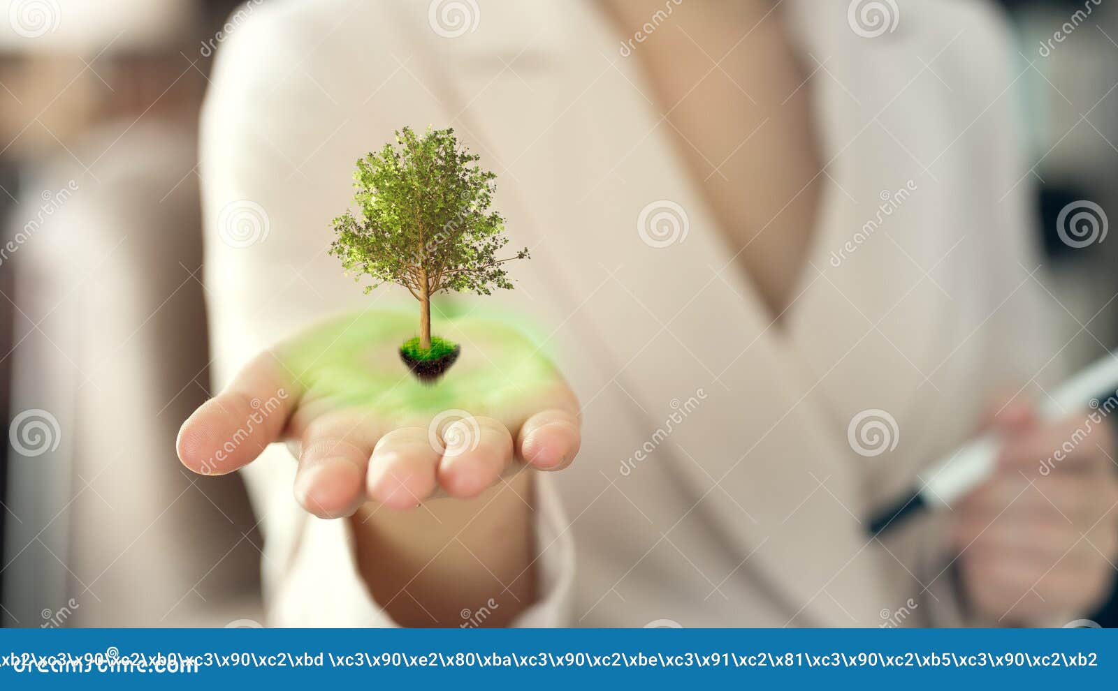 Tree on Hand. the Concept of Environment, Landscaping and Ecology Stock ...