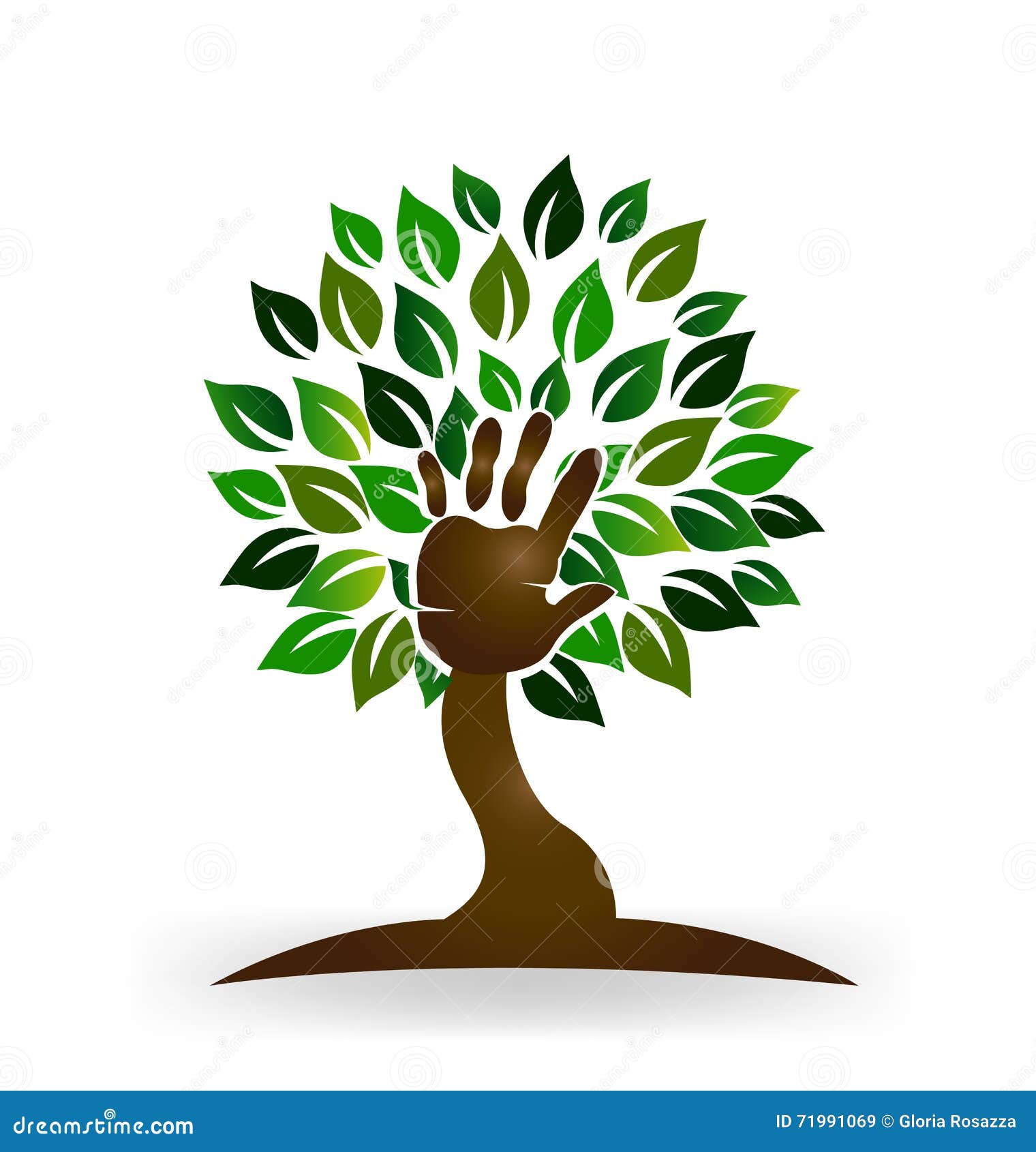 Tree hand stock vector. Illustration of company, background - 71991069