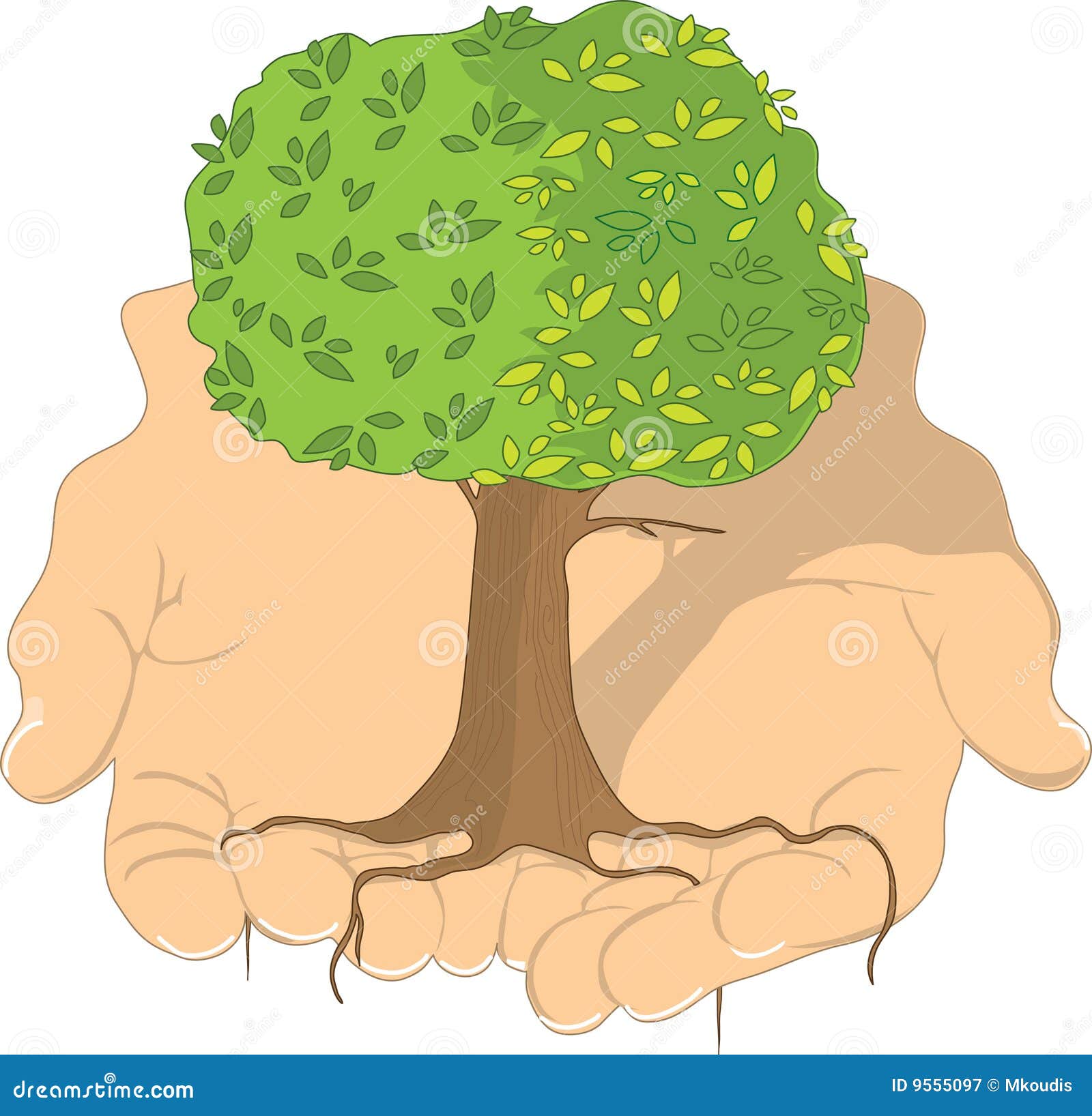 Tree in Hands stock vector. Illustration of grow, people - 9555097
