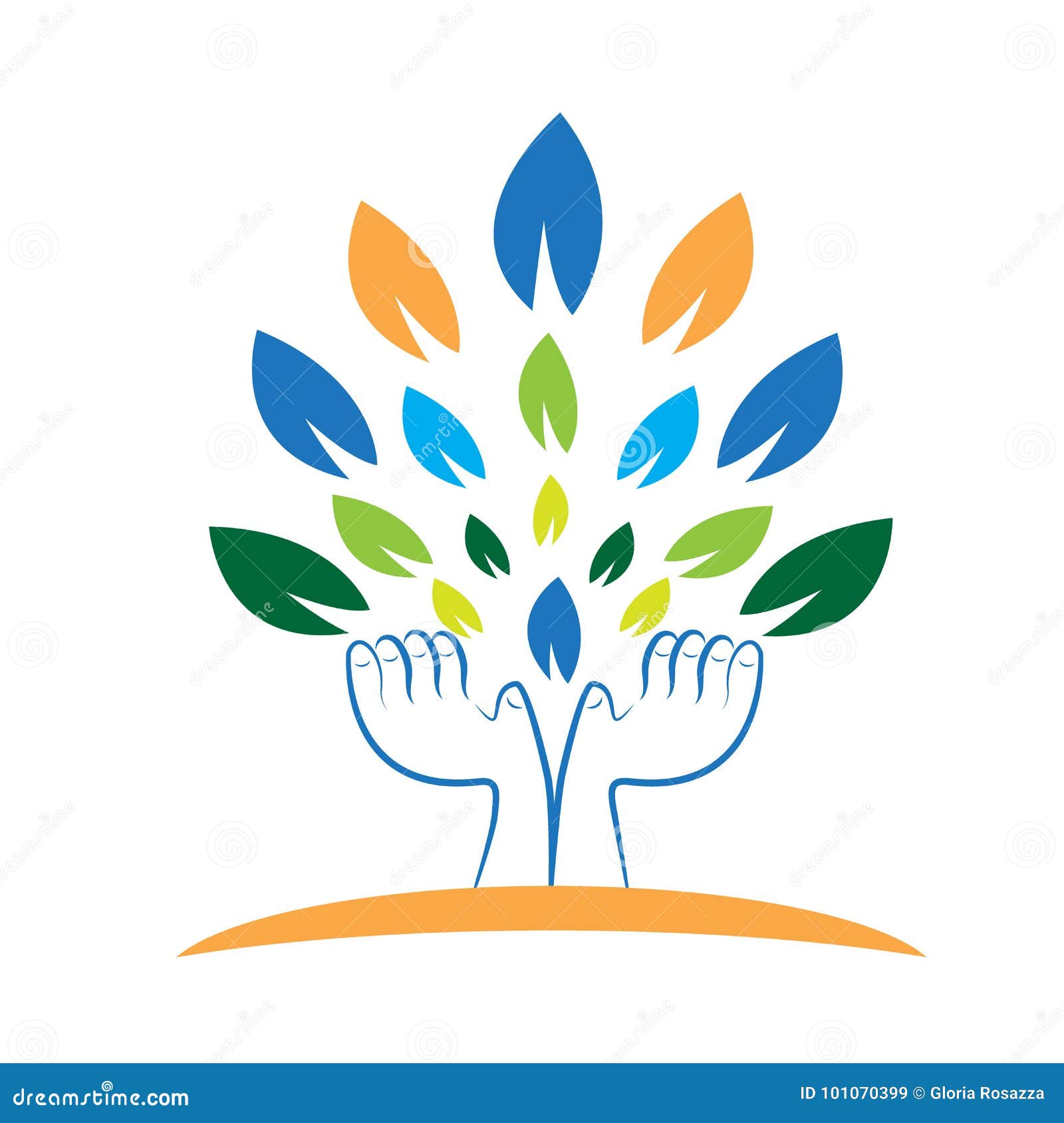 Tree hands logo stock vector. Illustration of floral - 101070399