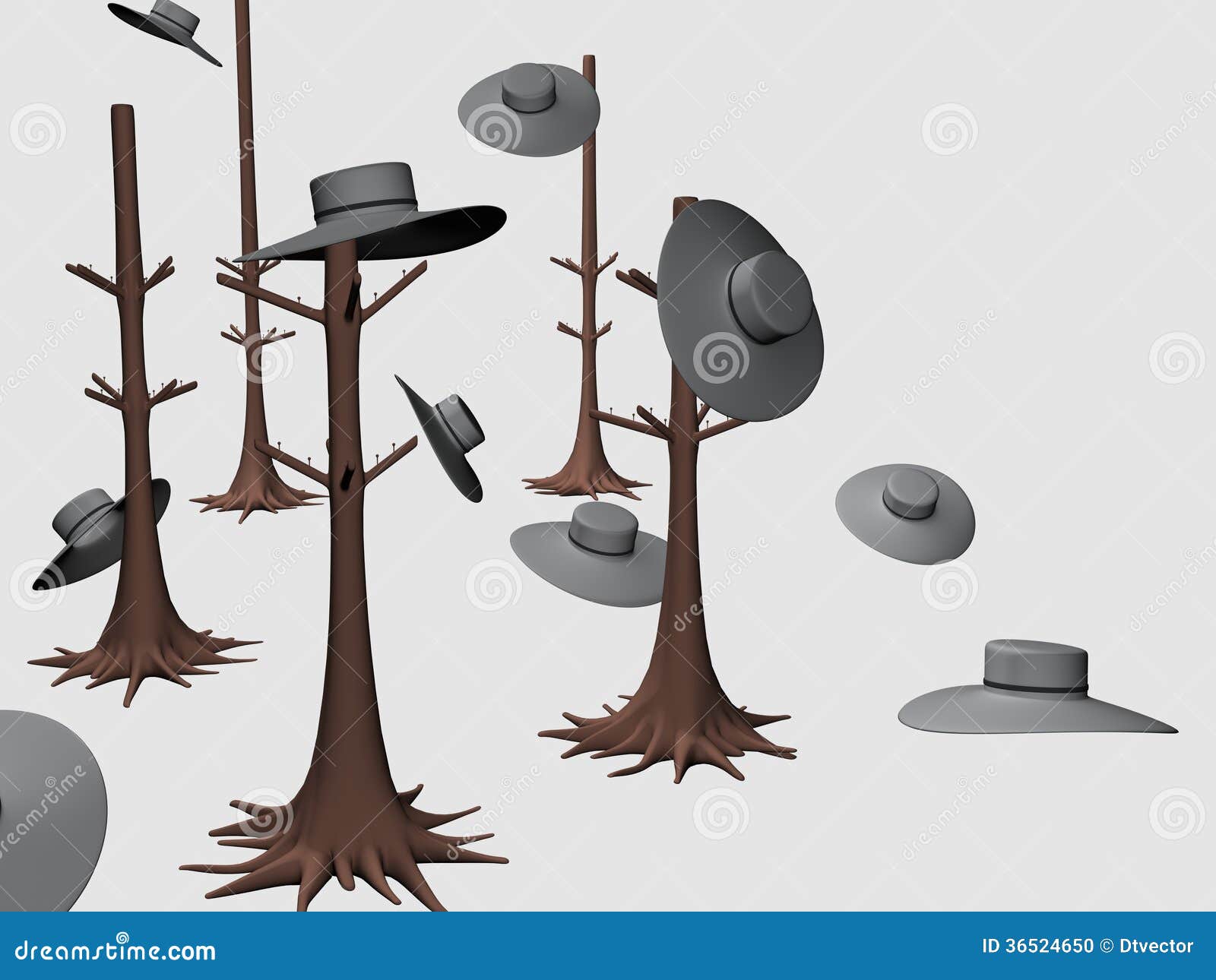 Tree Hanger Hat Decor_Raster Stock Illustration - Illustration of color ...