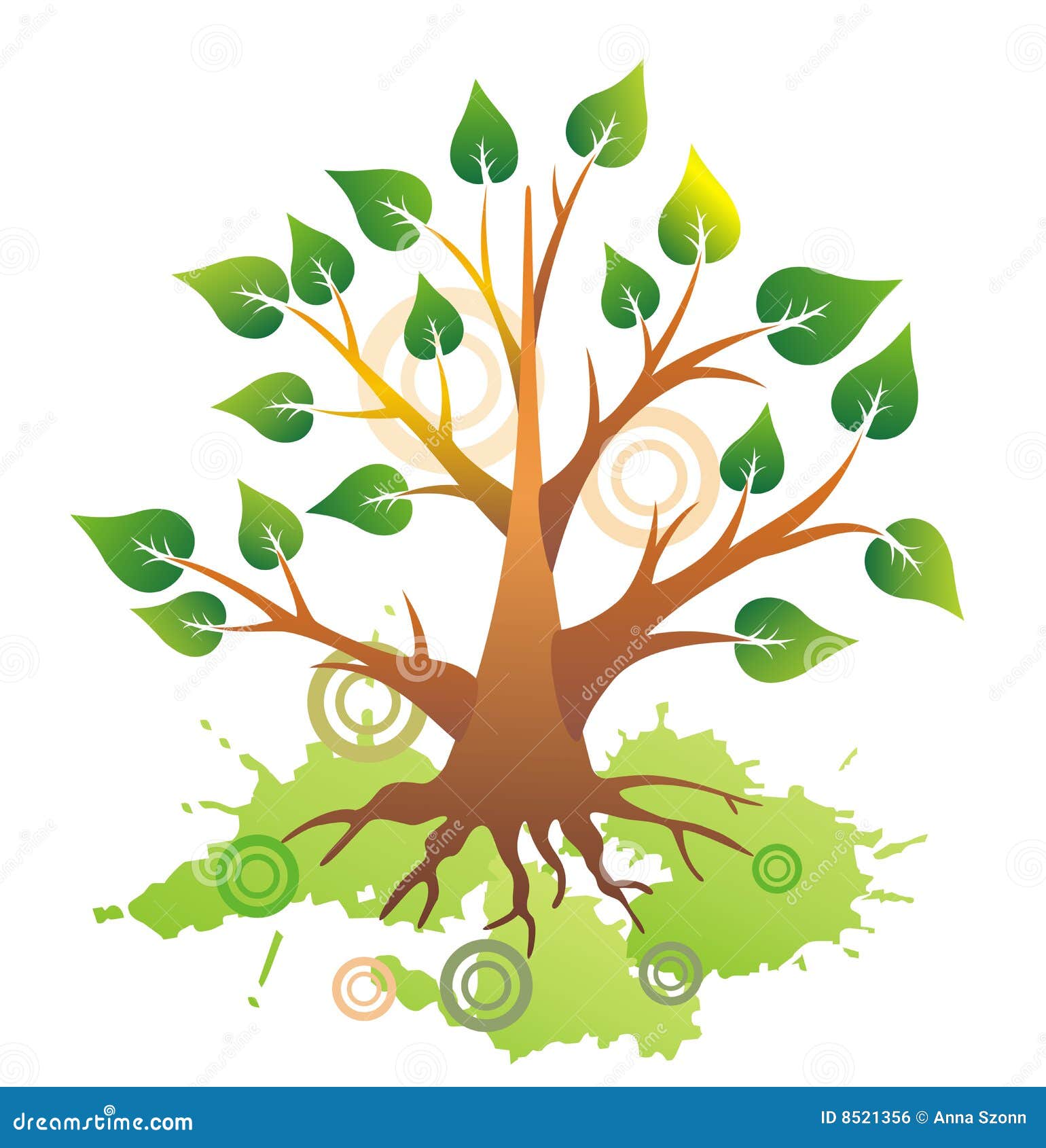 Tree of happiness. stock vector. Illustration of decor - 8521356