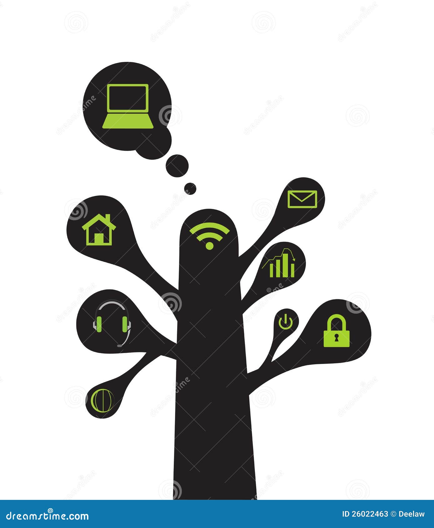 Tree Having Networking Elements. Stock Vector - Illustration of ...