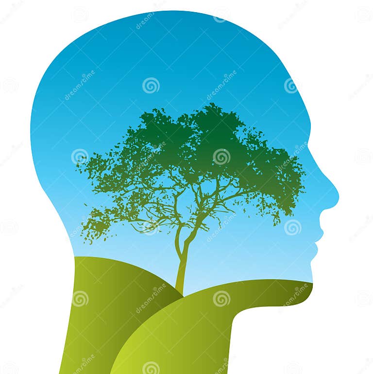 Tree in head stock vector. Illustration of inside, graphic - 10136698