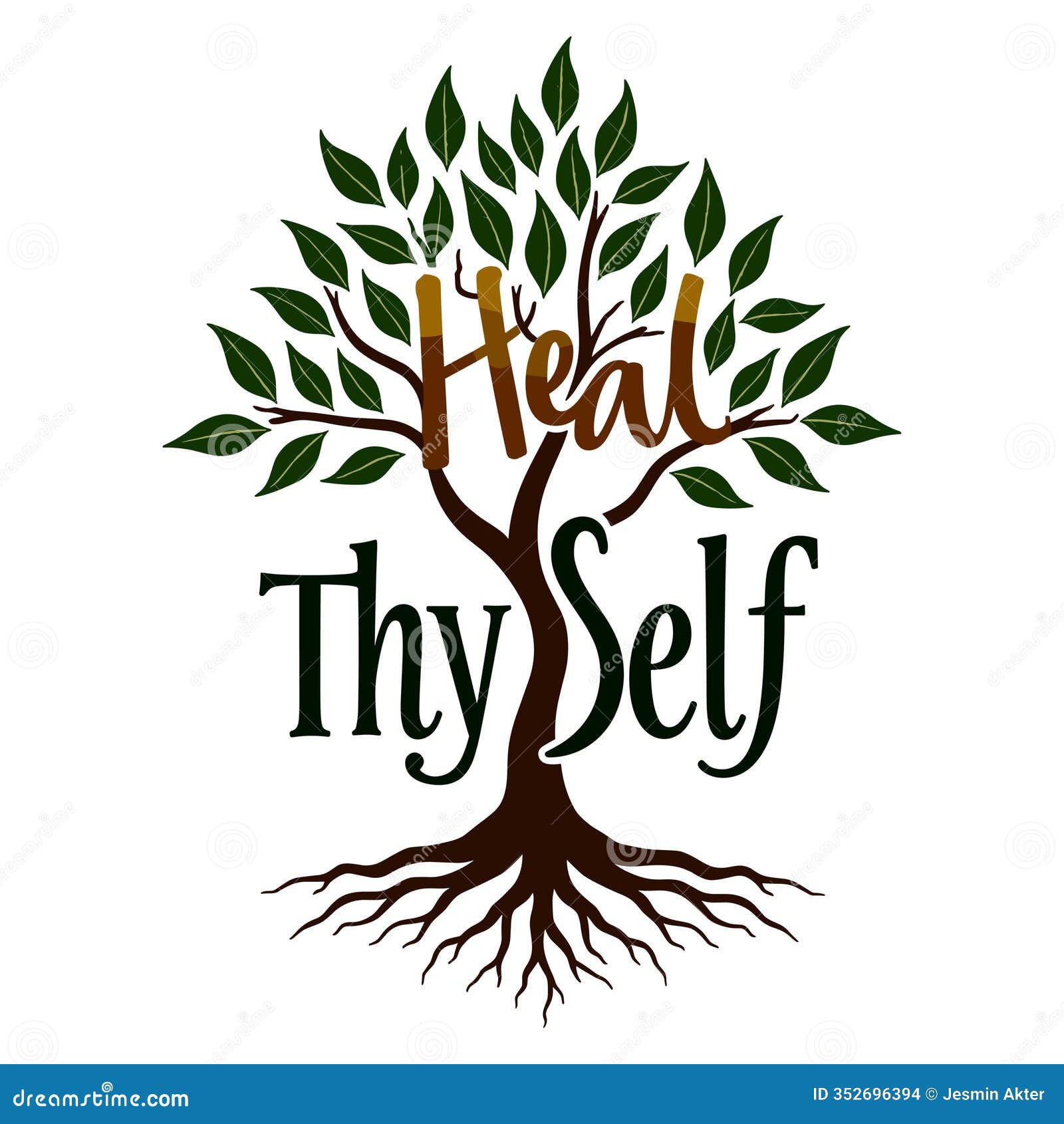 Tree of Healing and Growth stock illustration. Illustration of ...