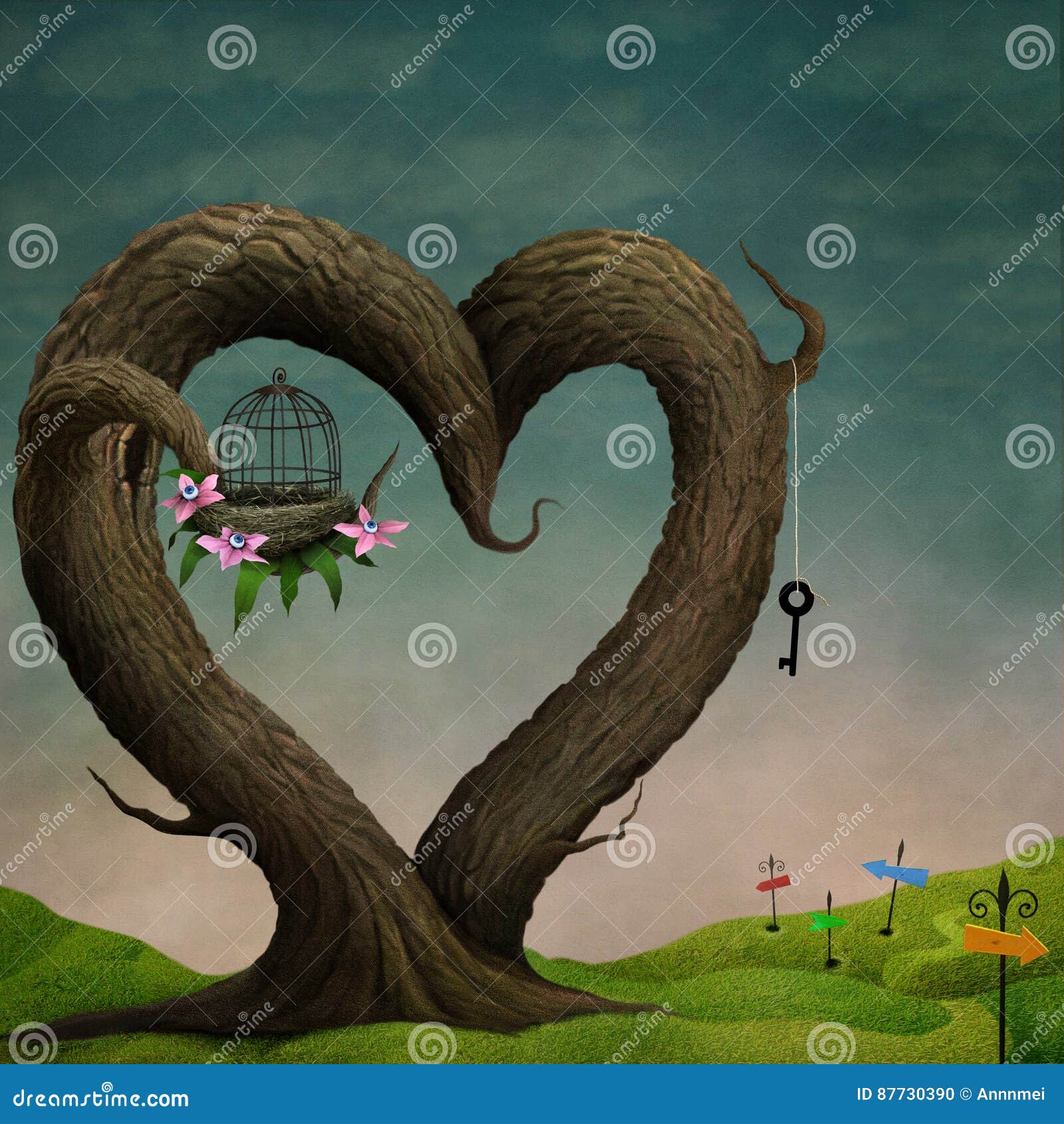 Tree Heart stock illustration. Illustration of heart - 87730390