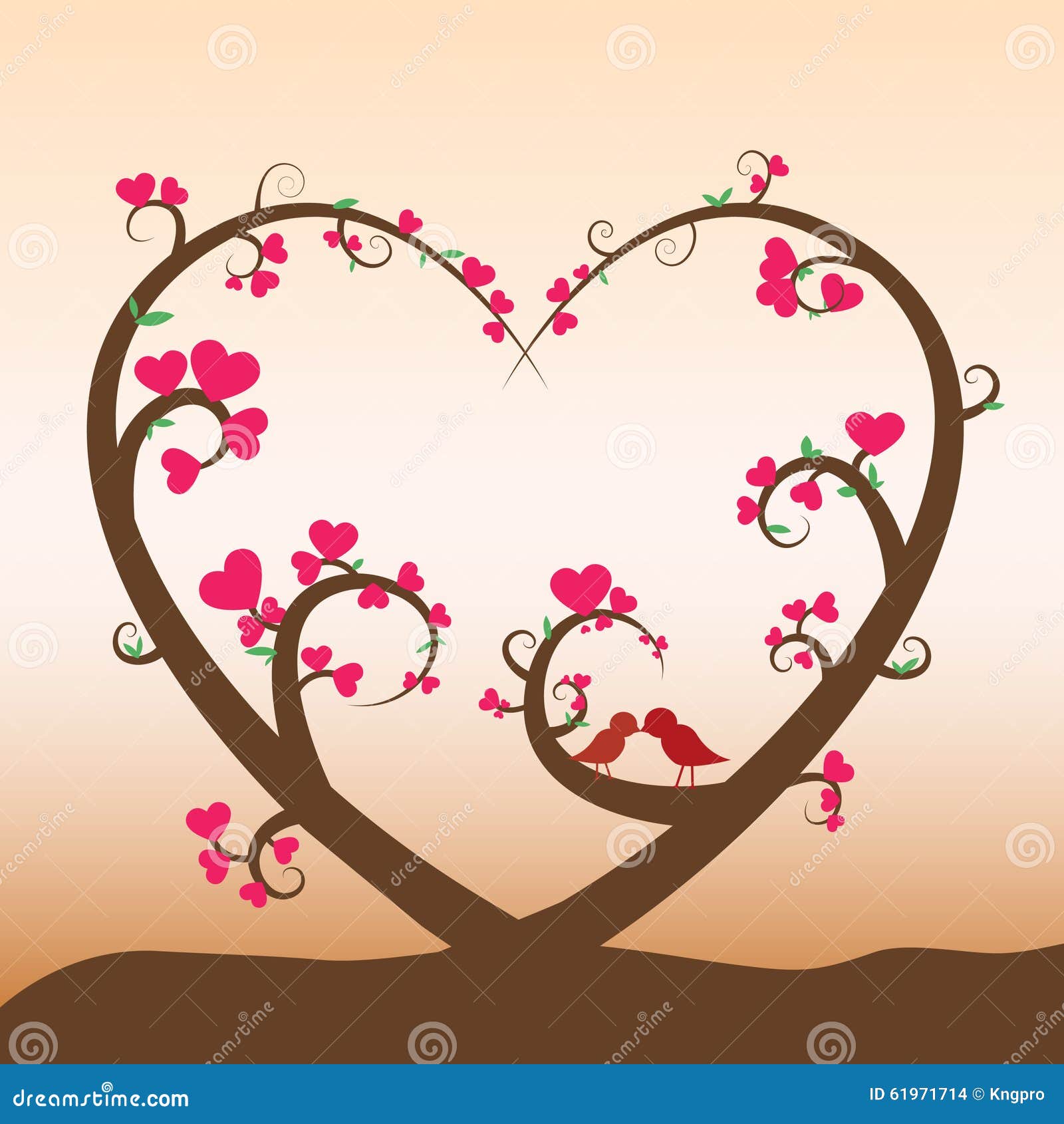 Tree Heart stock vector. Illustration of heart, love - 61971714