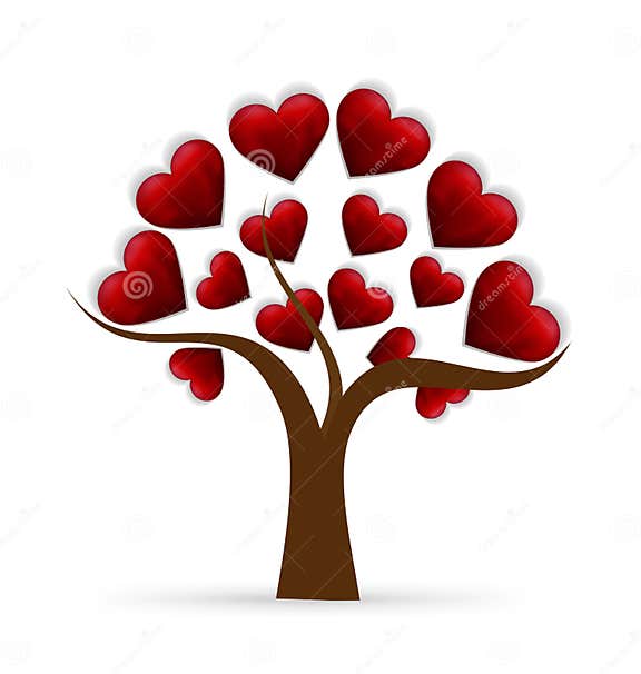 Tree heart love logo stock vector. Illustration of branding - 56470546