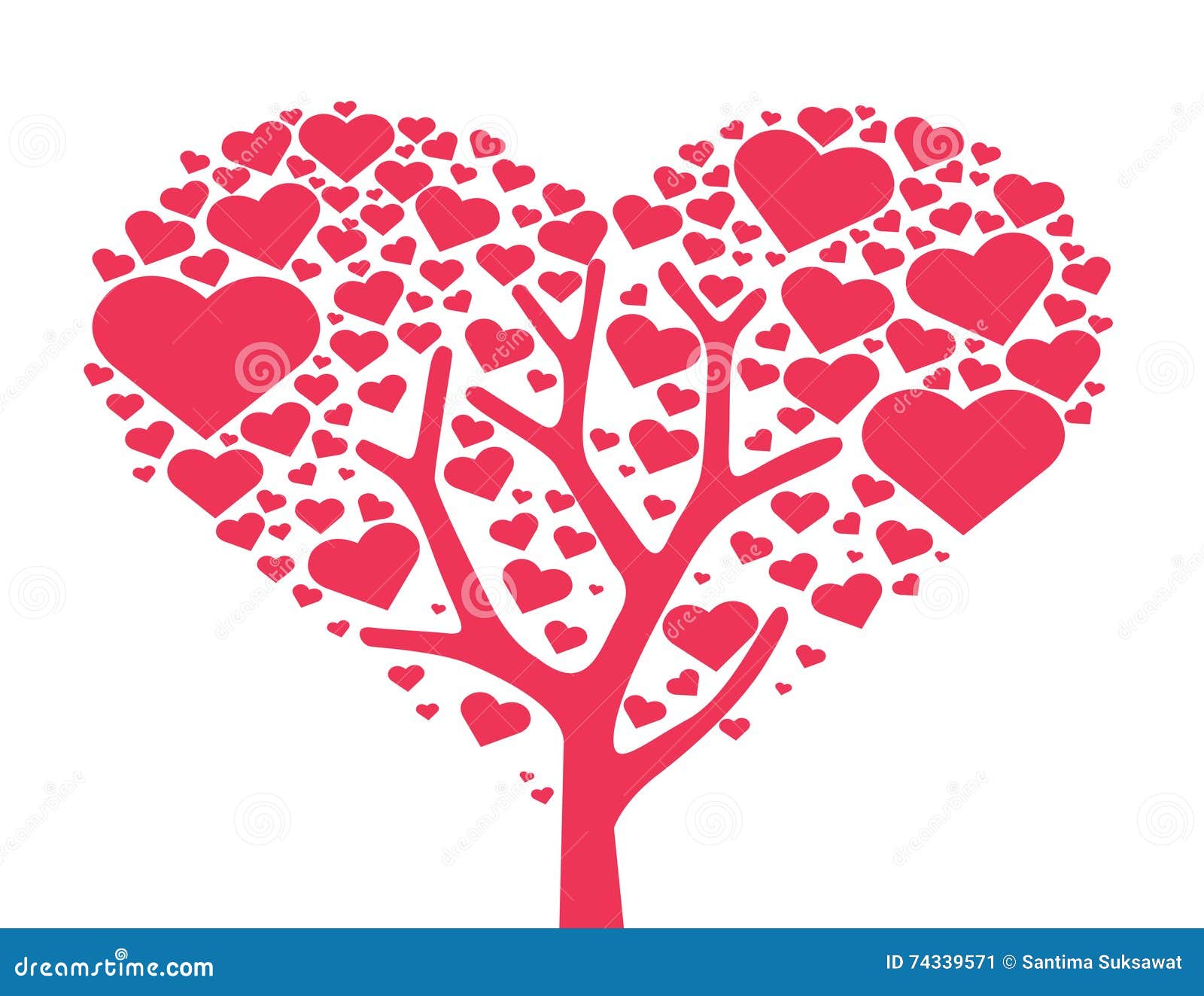 Tree of Heart , Love Tree Symbol Vector Stock Vector - Illustration of ...
