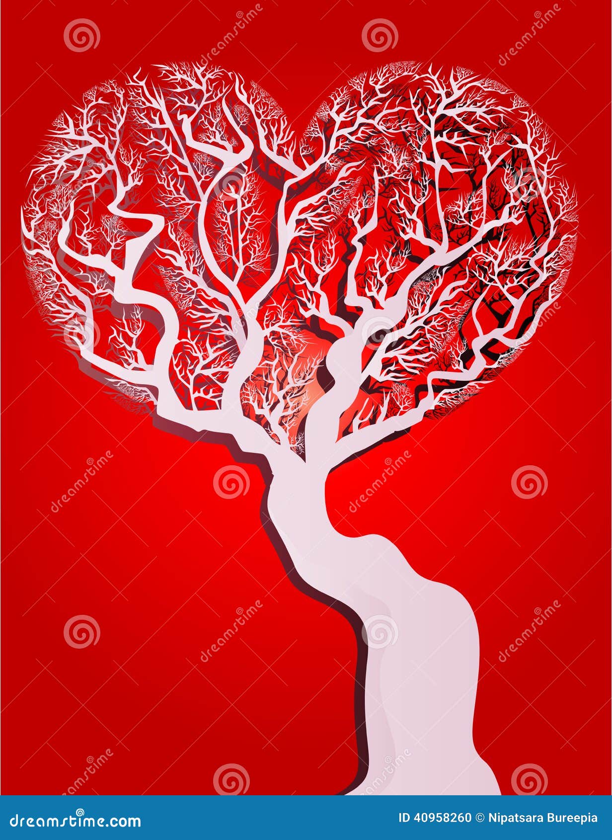Tree heart shape stock vector. Illustration of concept - 40958260