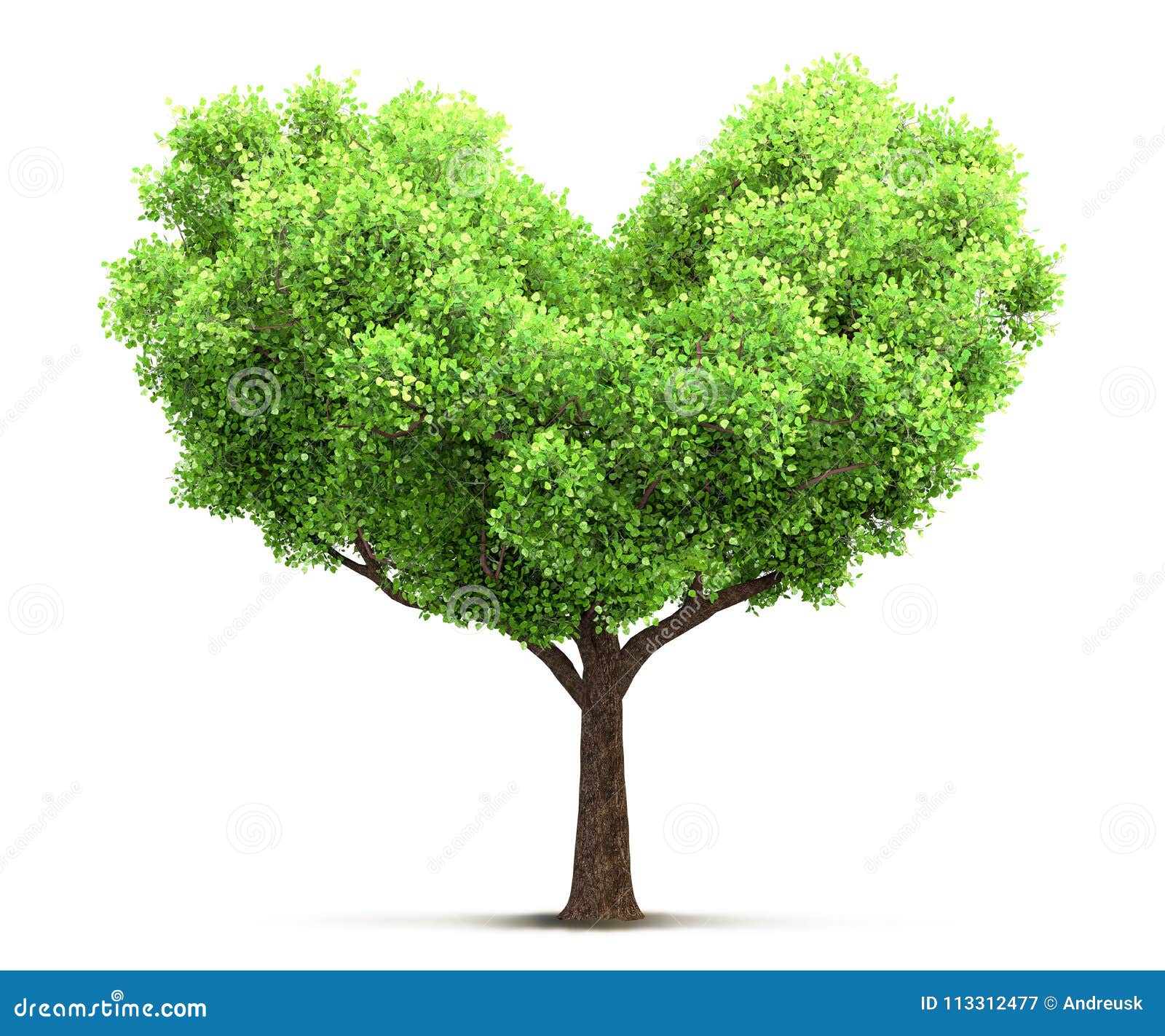 Tree in Heart Shape Illustration Stock Illustration - Illustration of ...