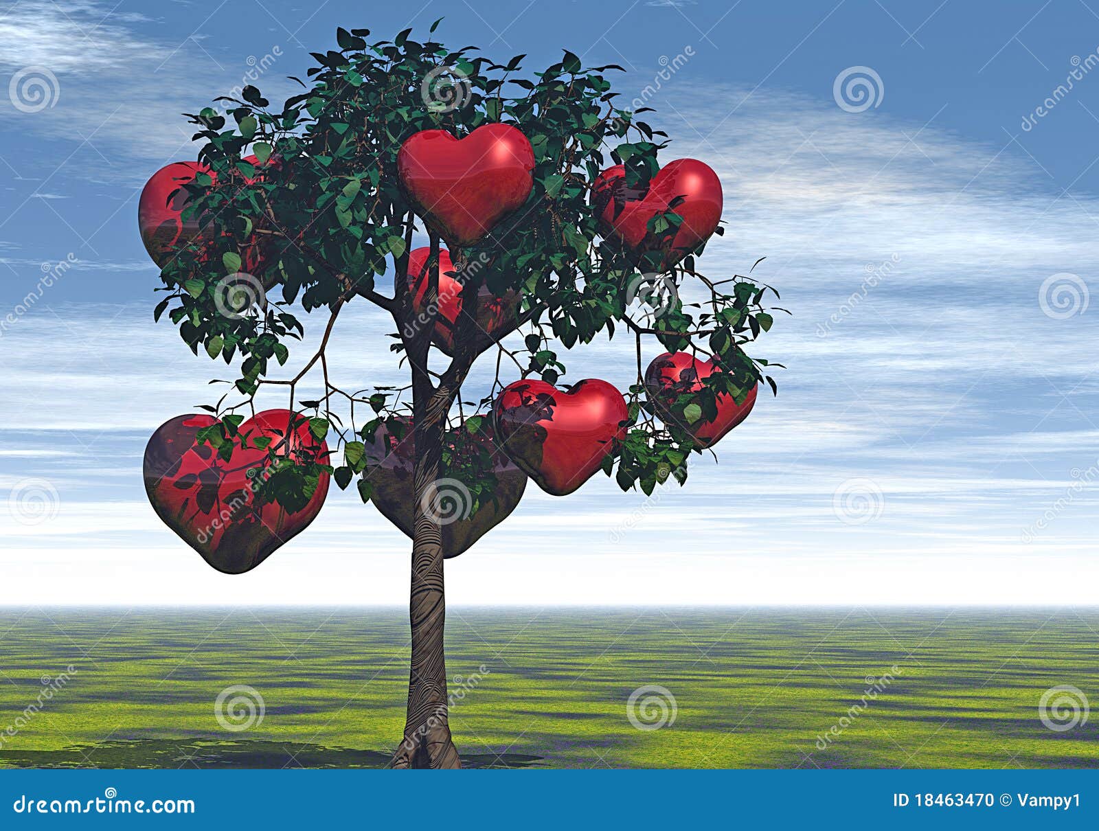 Tree of Hearts stock illustration. Illustration of hanging - 18463470