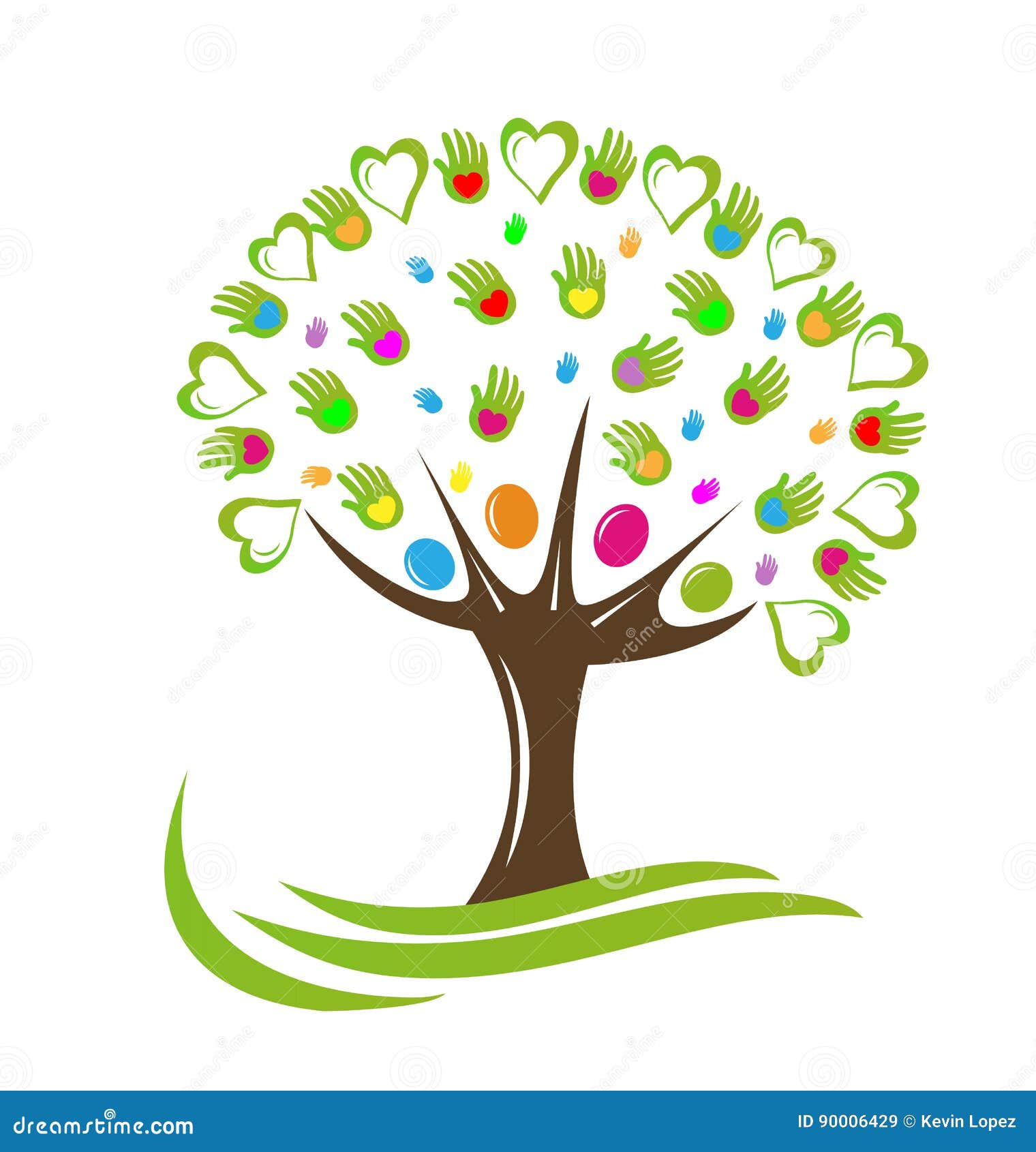 Hands Tree Logo Cartoon Vector | CartoonDealer.com #32535265