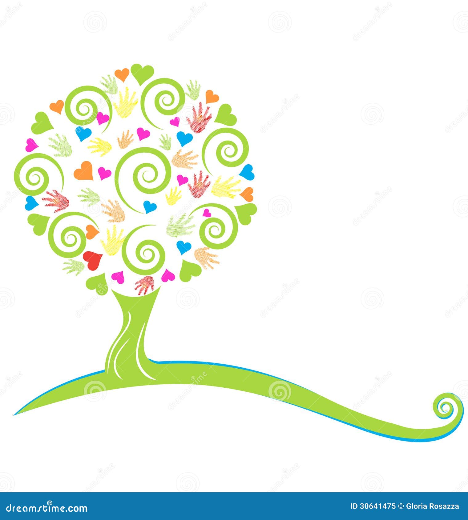 Tree Hearts And Hands People Figures Logo Vector Image | CartoonDealer ...