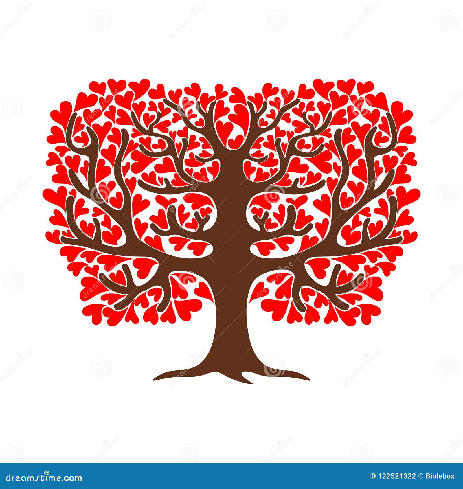 Tree with Hearts. Vector Illustration Stock Vector - Illustration of ...