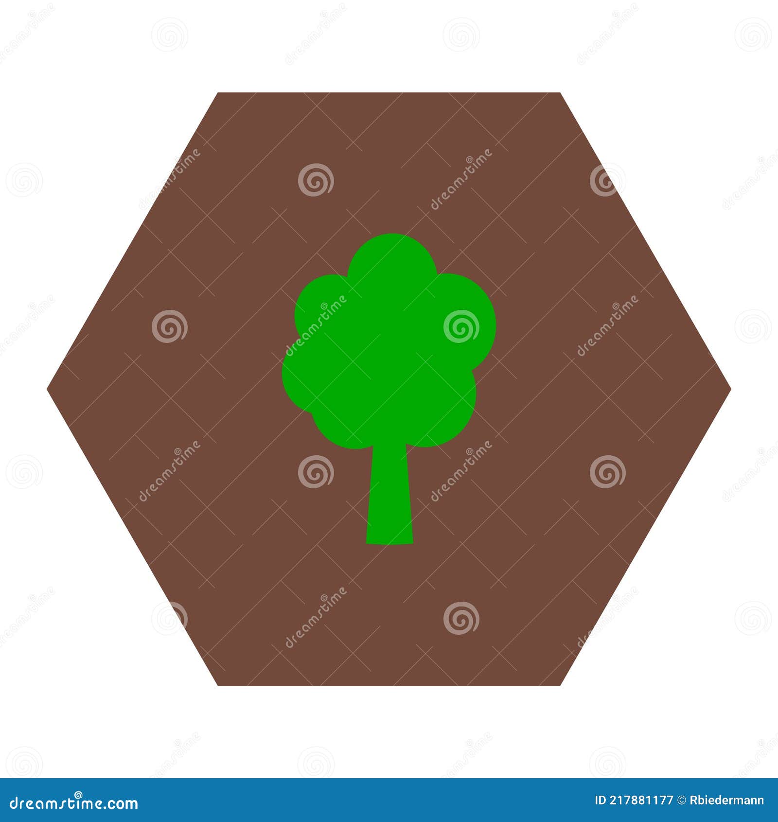 Tree and hexagon stock vector. Illustration of silhouette - 217881177
