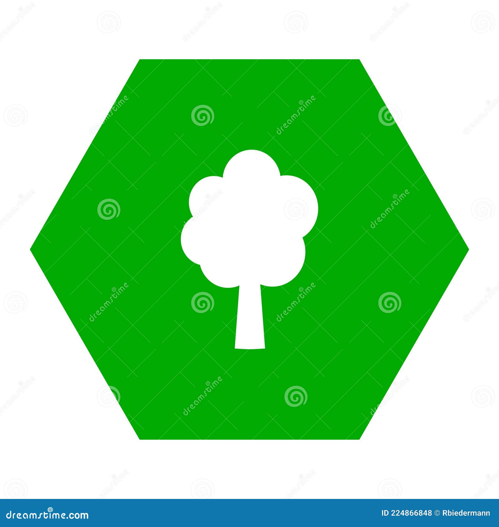 Tree and hexagon stock vector. Illustration of polygon - 224866848