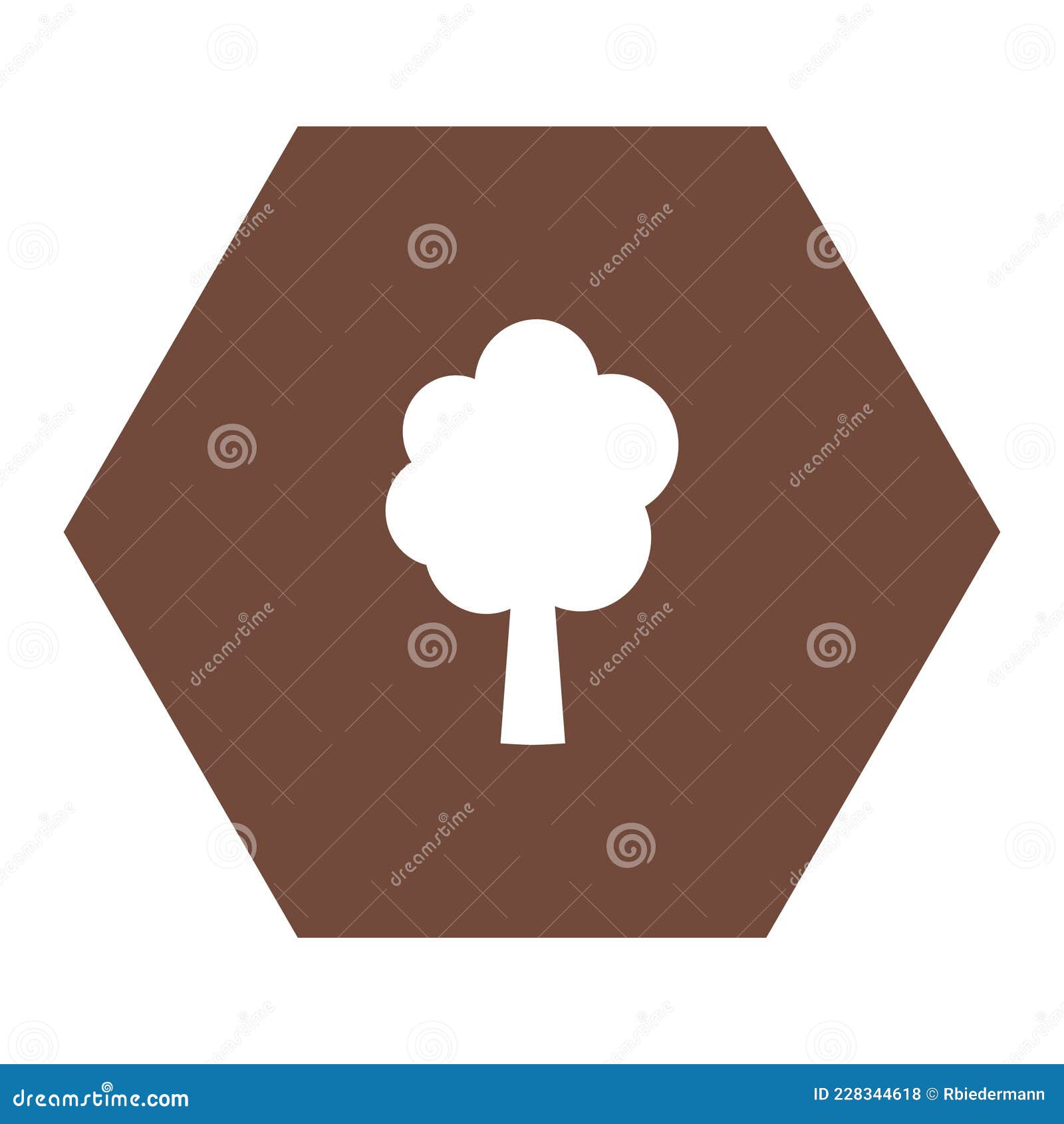 Tree and hexagon stock vector. Illustration of environment - 228344618