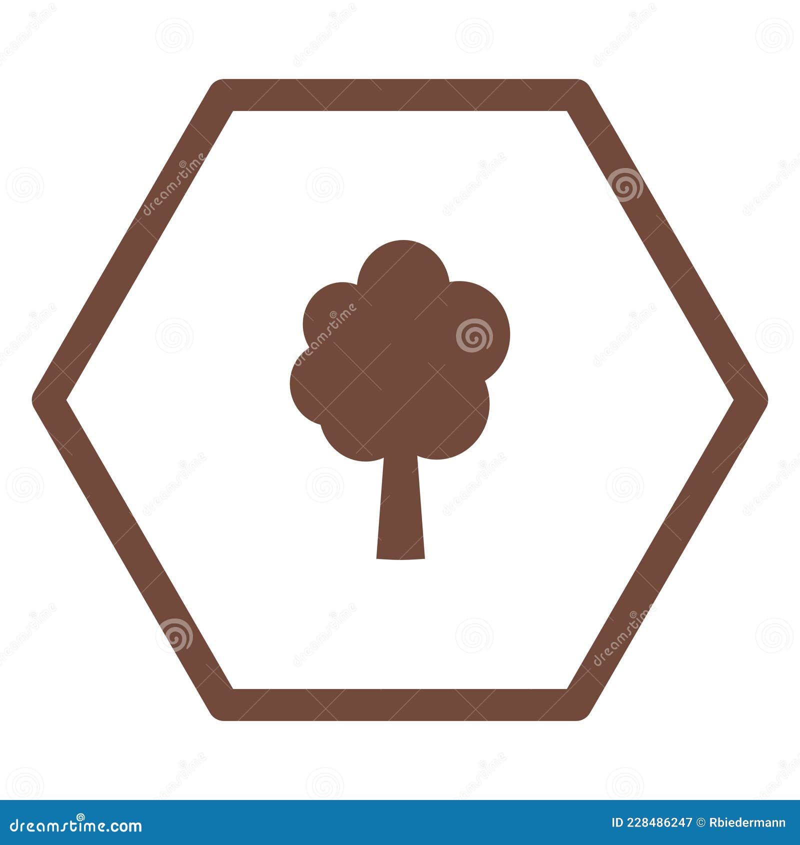 Tree and hexagon stock vector. Illustration of graphic - 228486247