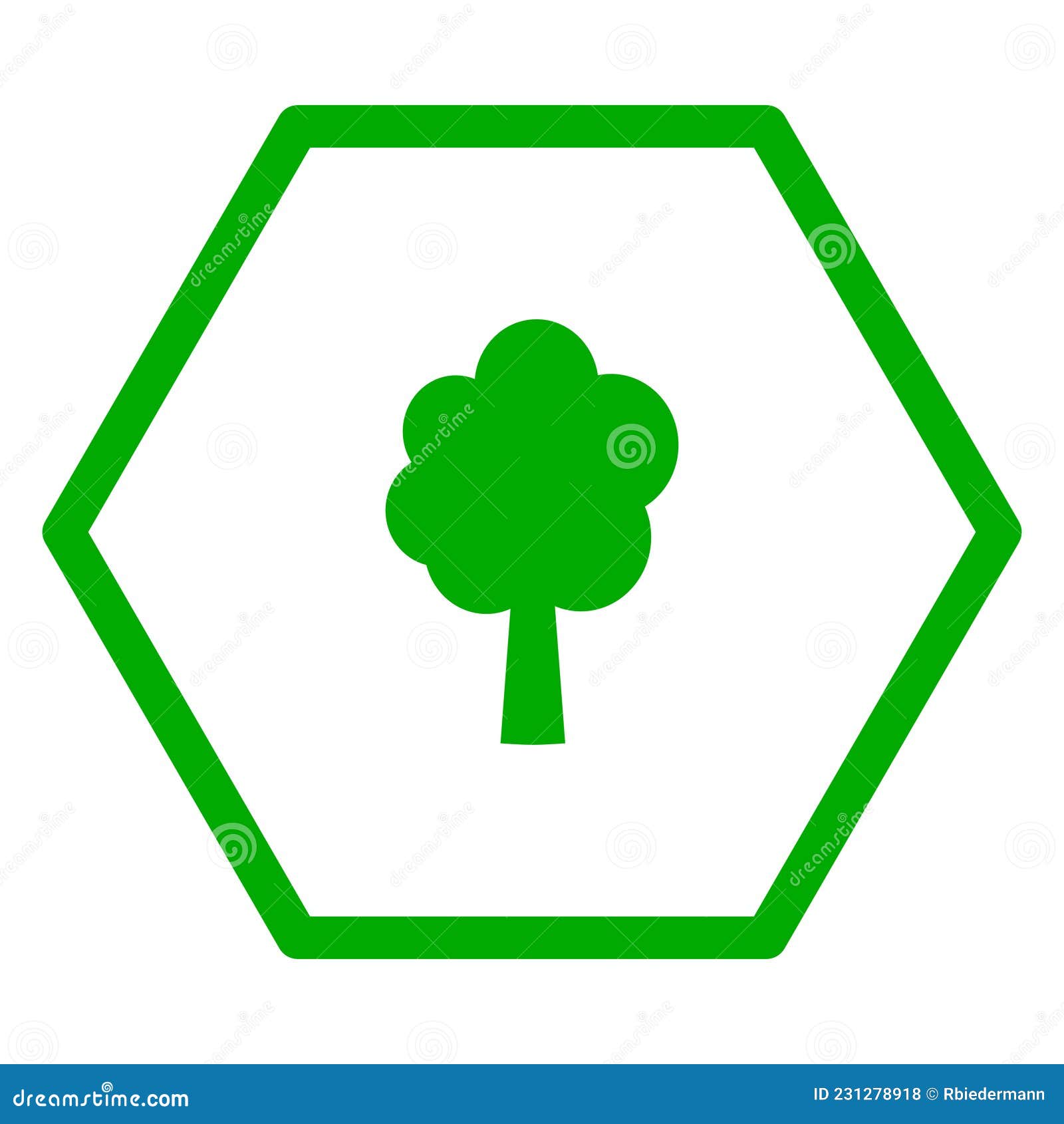 Tree and hexagon stock vector. Illustration of organic - 231278918
