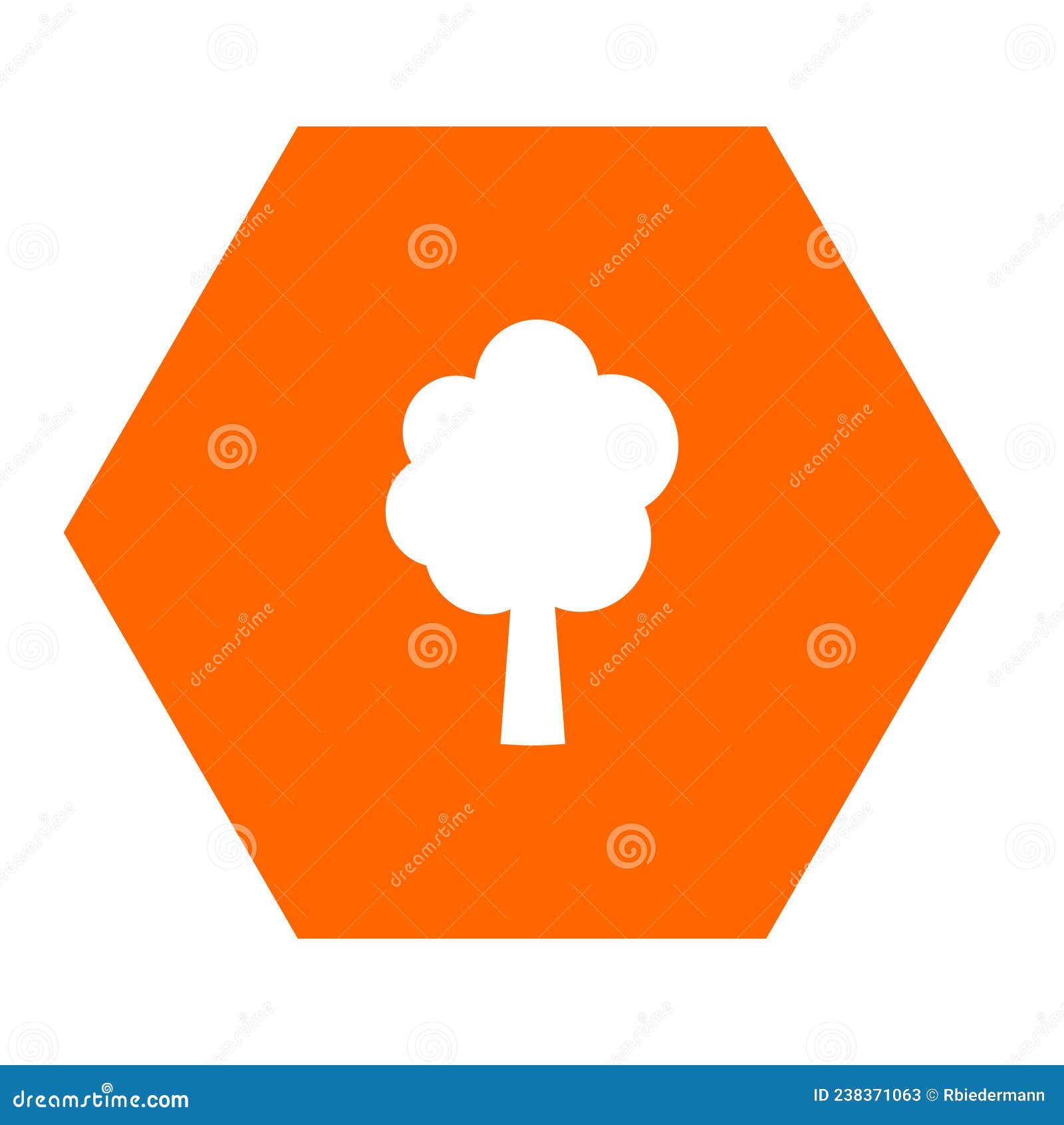 Tree and hexagon stock vector. Illustration of symbol - 238371063
