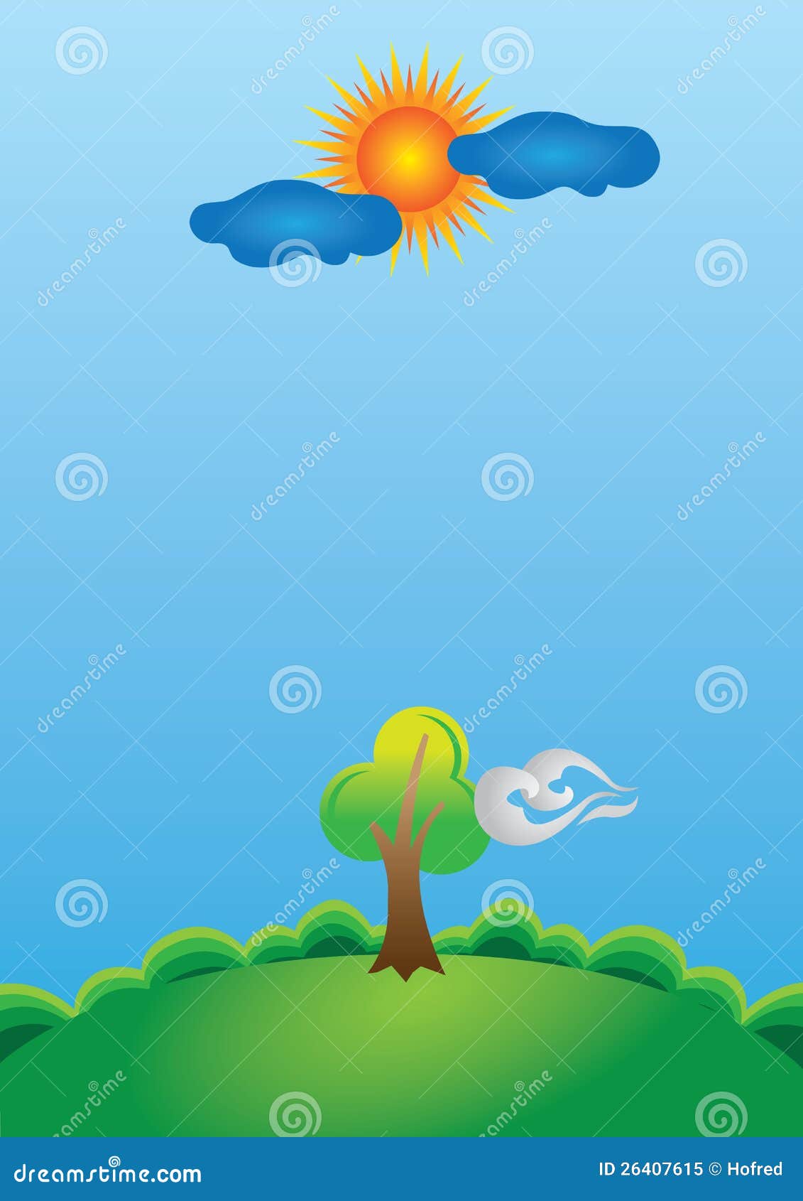 Tree on a hilltop stock vector. Illustration of hilltop - 26407615