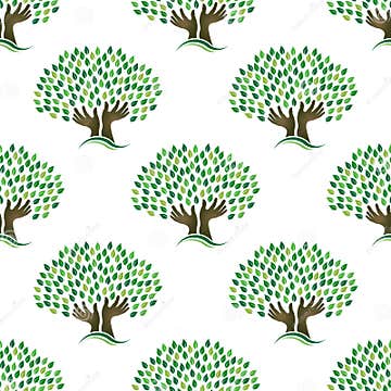 Tree of Hope Pattern Seamless Stock Illustration - Illustration of ...