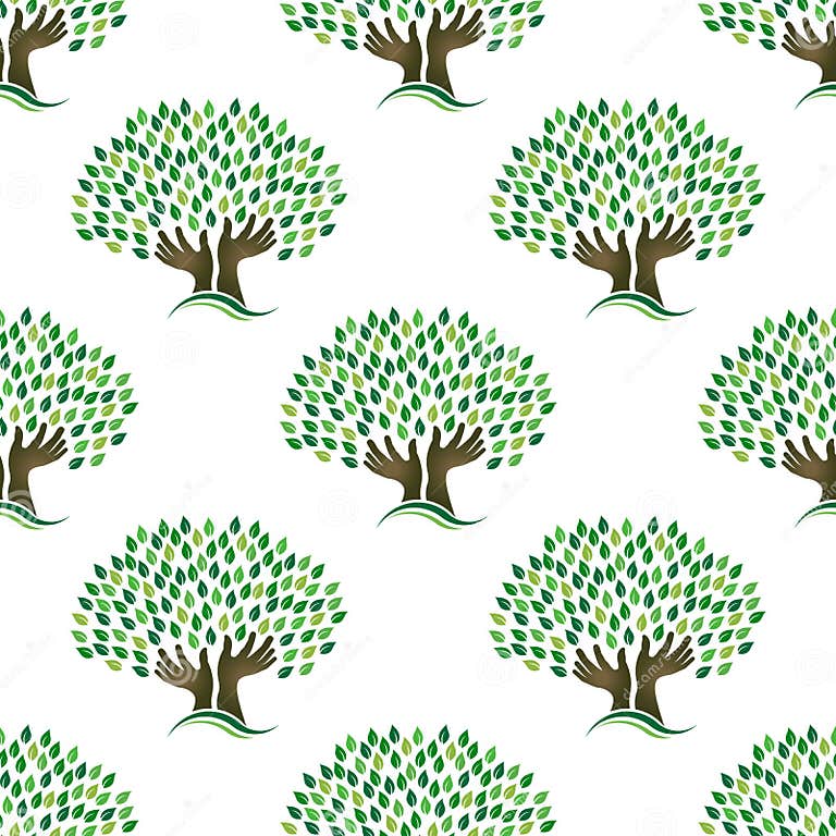 Tree of Hope Pattern Seamless Stock Illustration - Illustration of ...