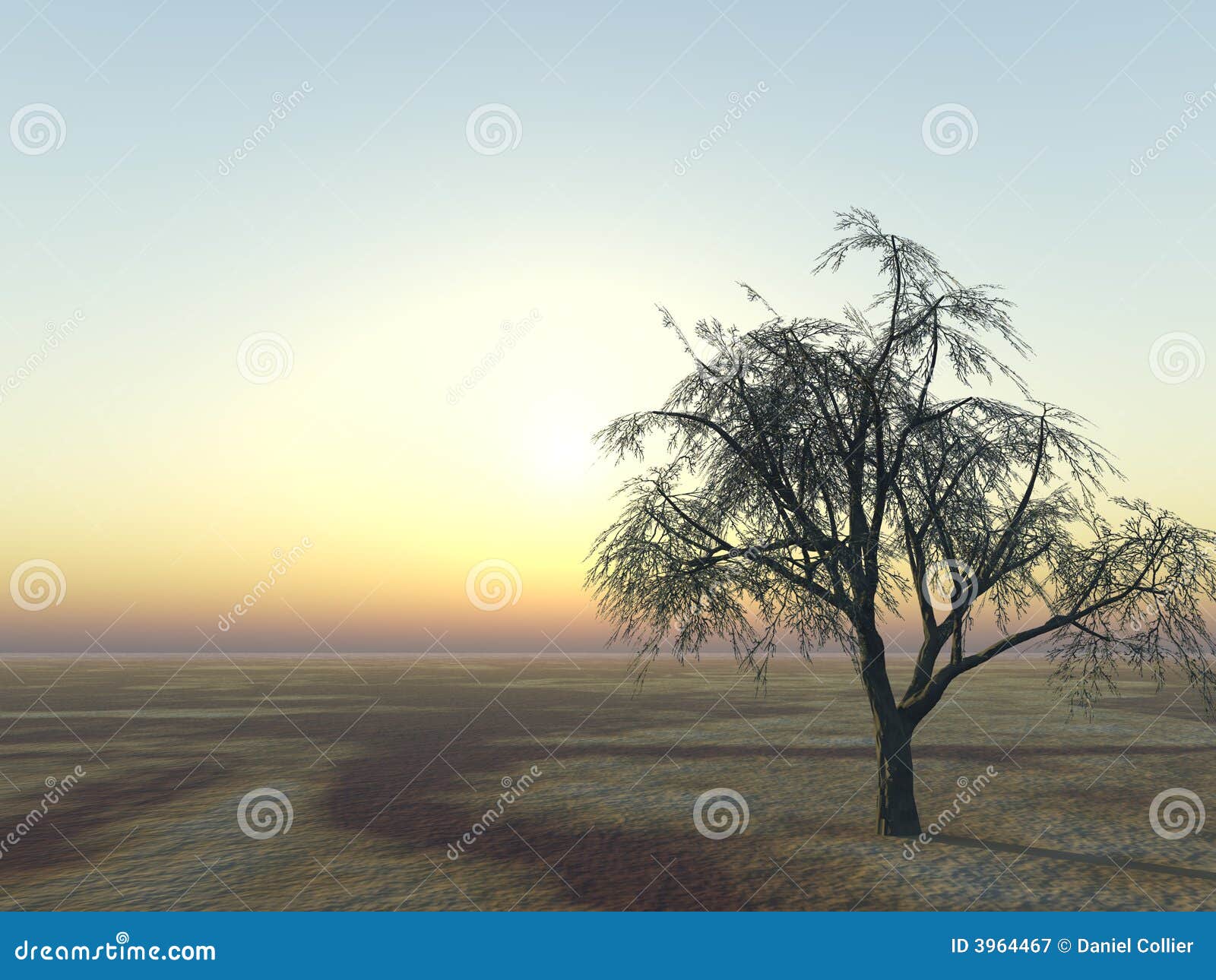 Tree on Horizon stock illustration. Illustration of grow - 3964467