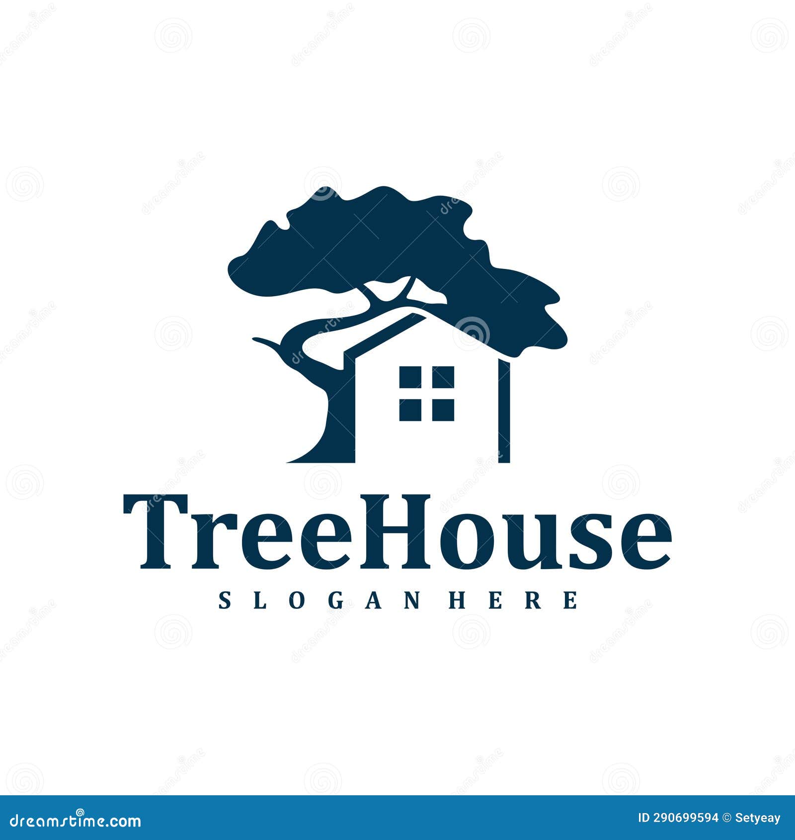 Tree House Logo Design Template. Creative House Tree Logo Vector ...