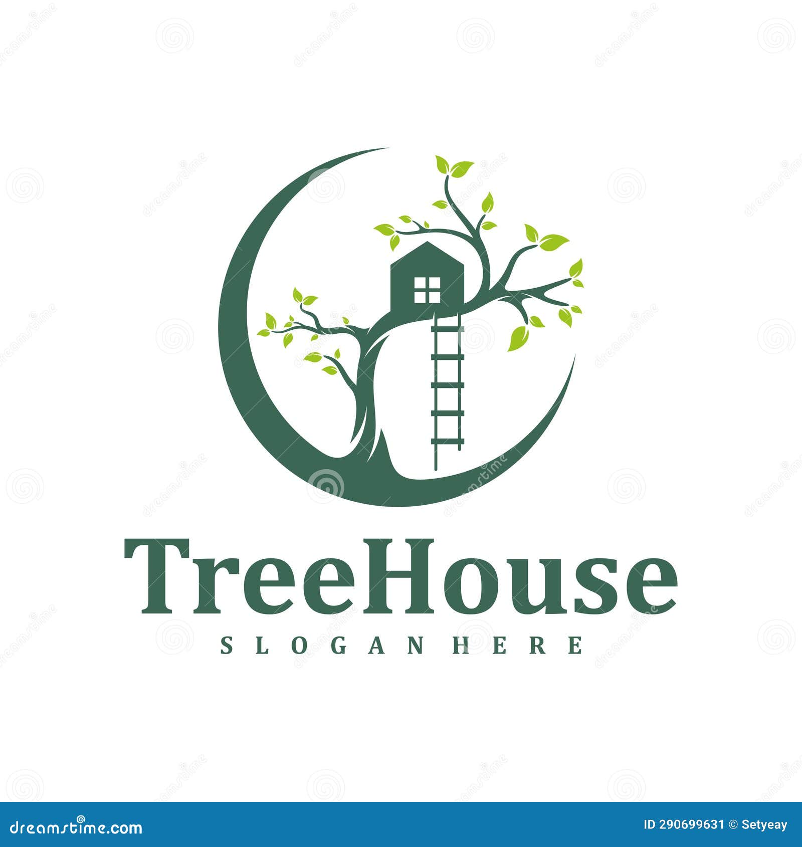 Tree House Logo Design Template. Creative House Tree Logo Vector ...