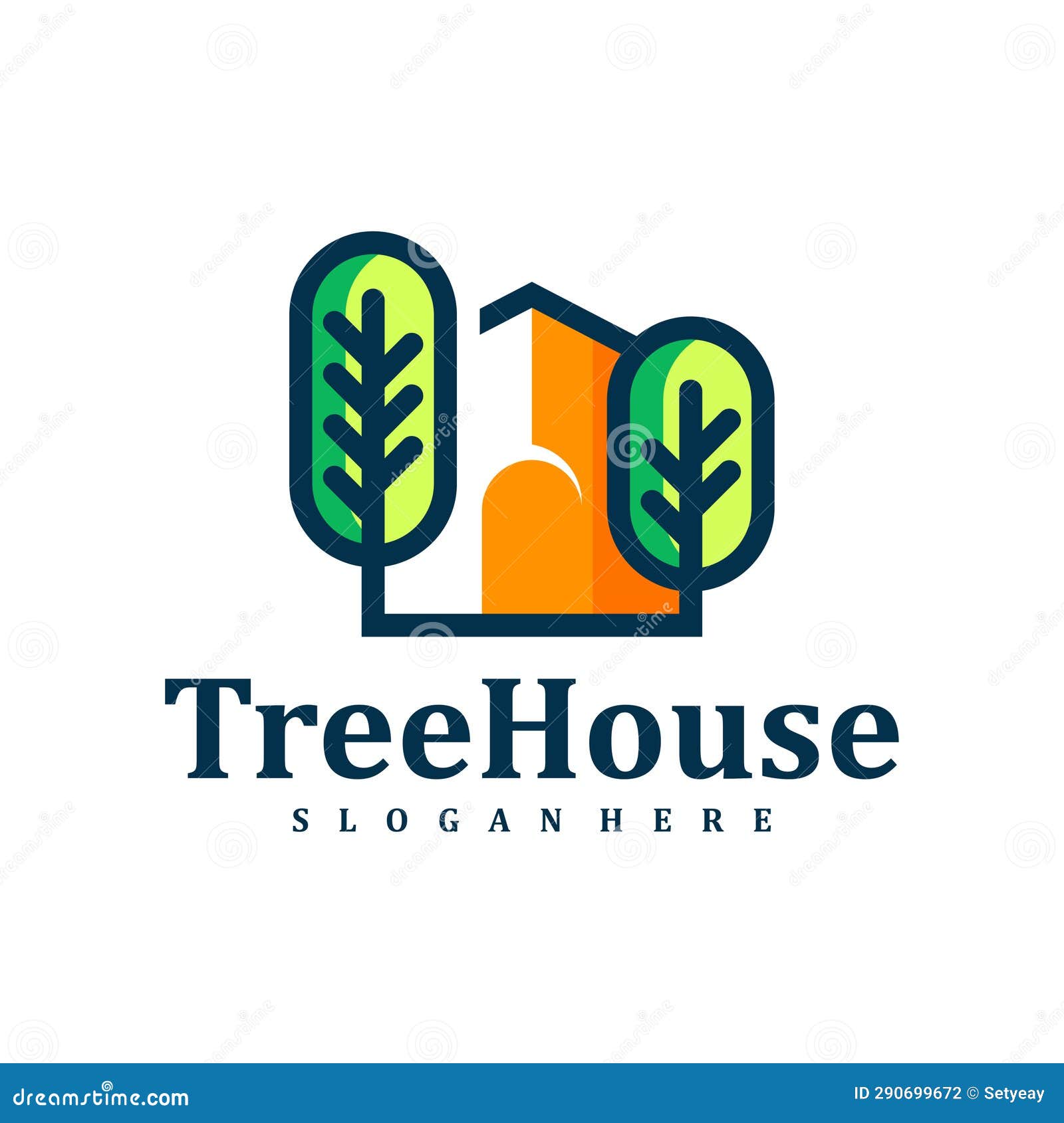 Tree House Logo Design Template. Creative House Tree Logo Vector ...