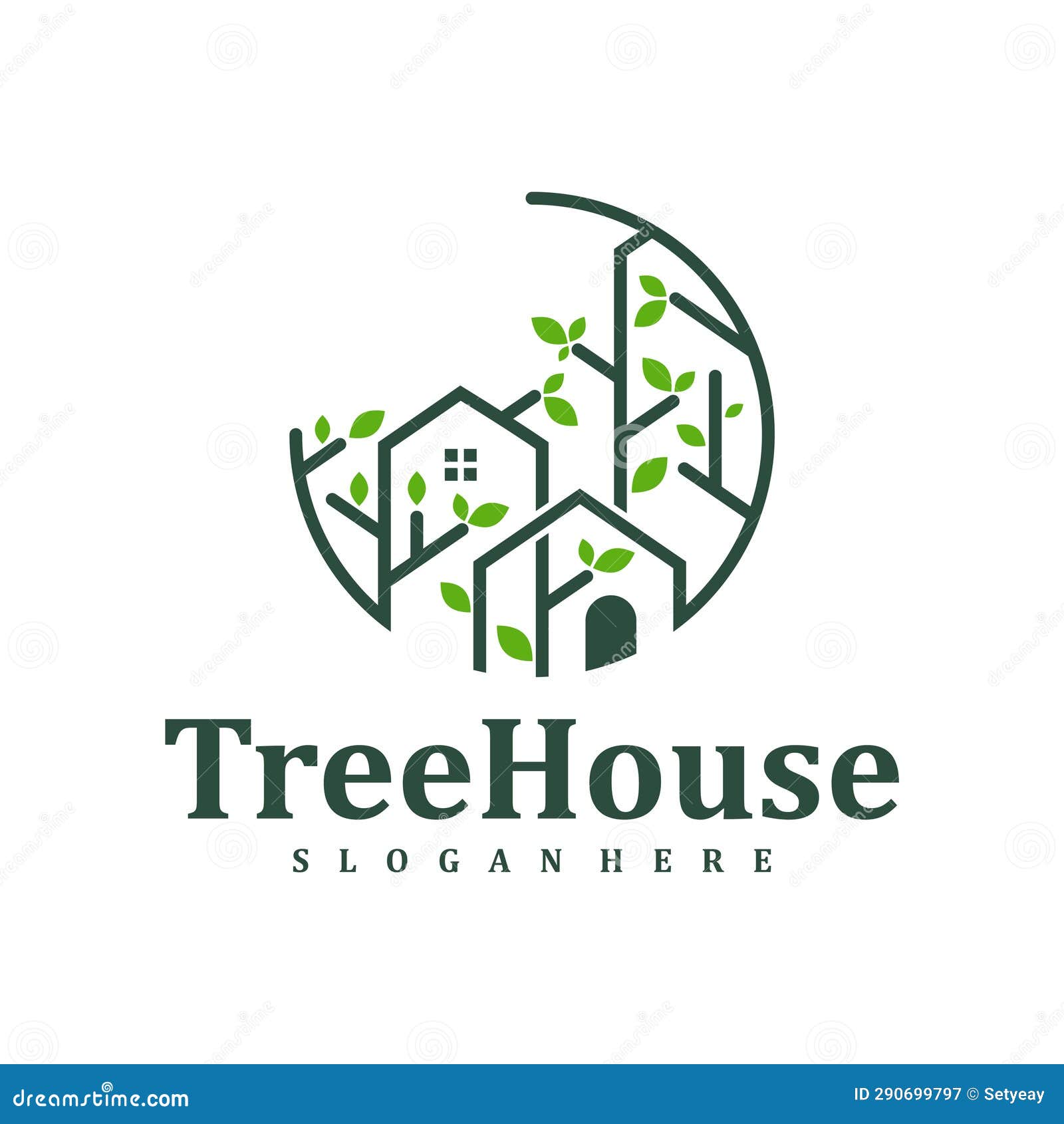 Tree House Logo Design Template. Creative House Tree Logo Vector ...