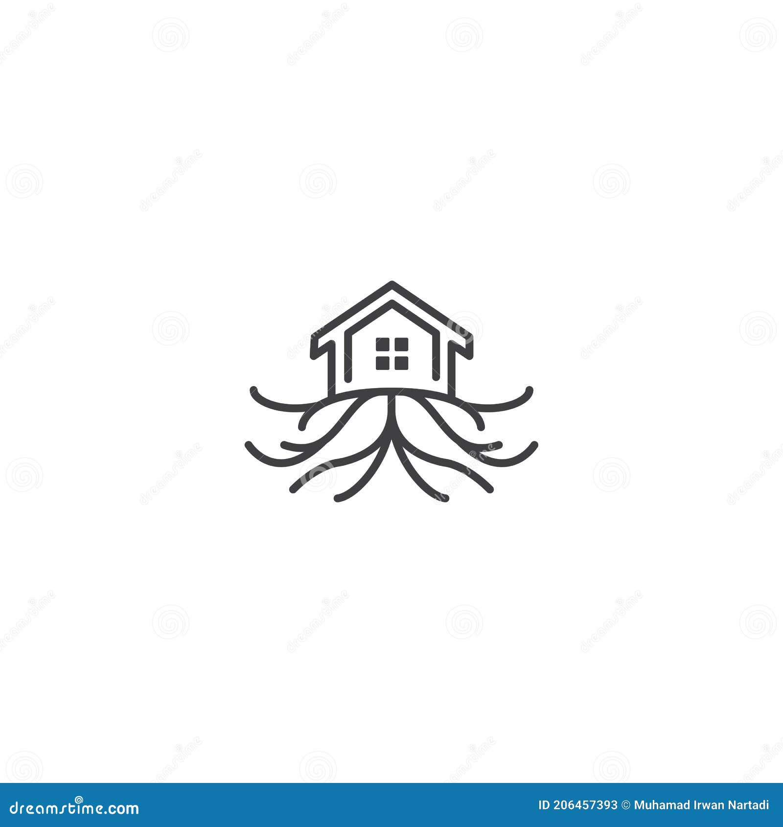 Tree House, Root Home. Vector Logo Icon Template Stock Vector ...