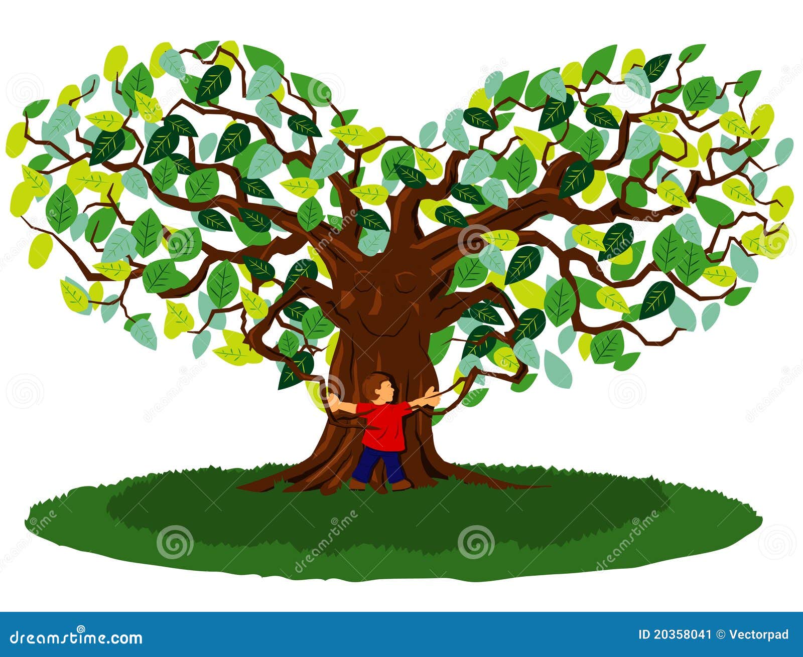 Tree Hug stock vector. Illustration of green, branch - 20358041