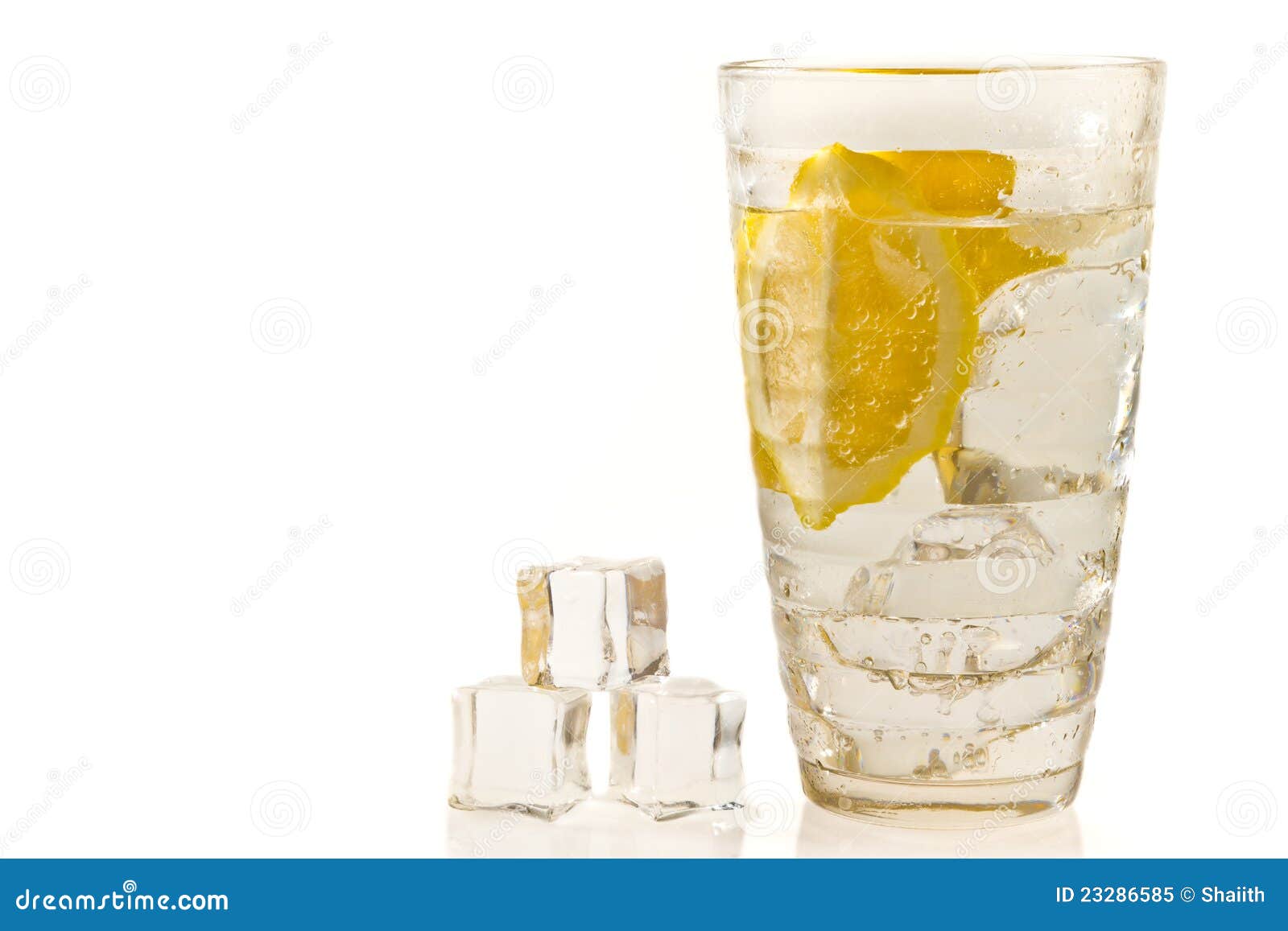 Tree Ice Cubes and Lemon Drink Stock Image - Image of isolated, cold ...