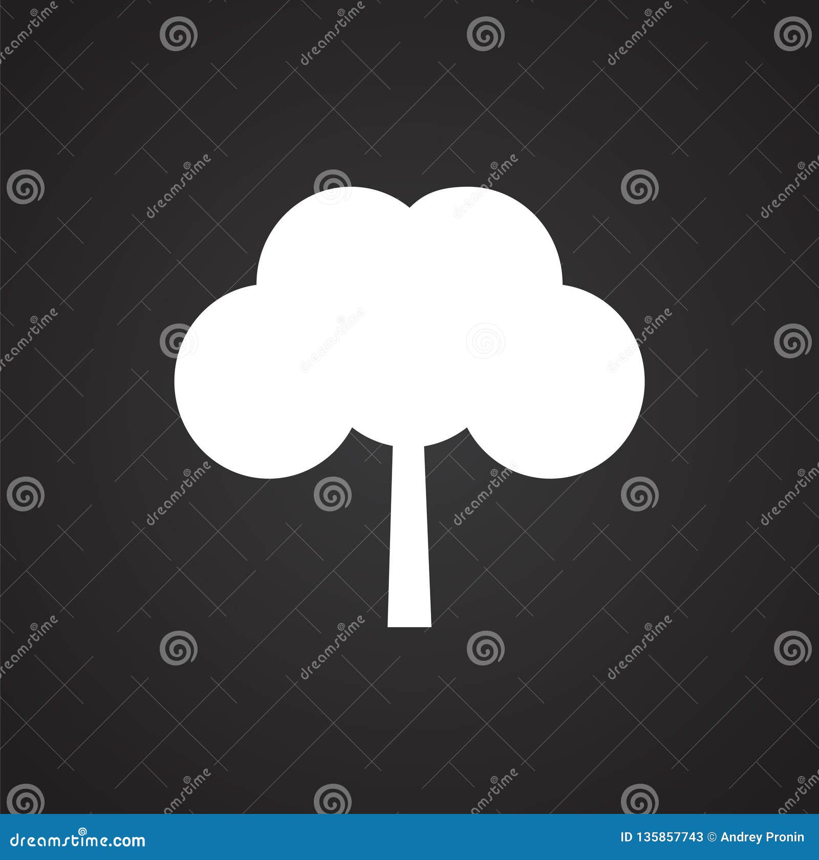Tree Icon on Black Background for Graphic and Web Design, Modern Simple ...